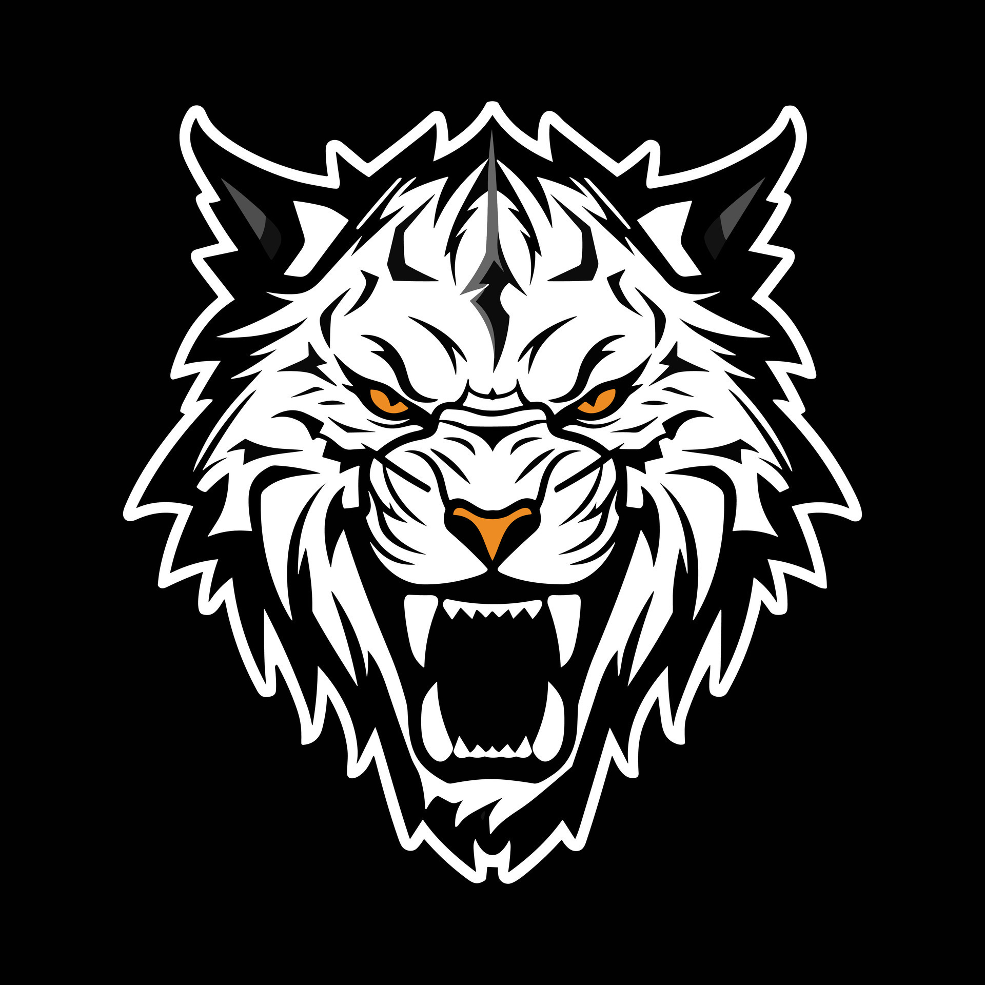 Striking hand drawn tiger logo design with intricate details and ... Striking hand drawn tiger logo design with intricate details and ...