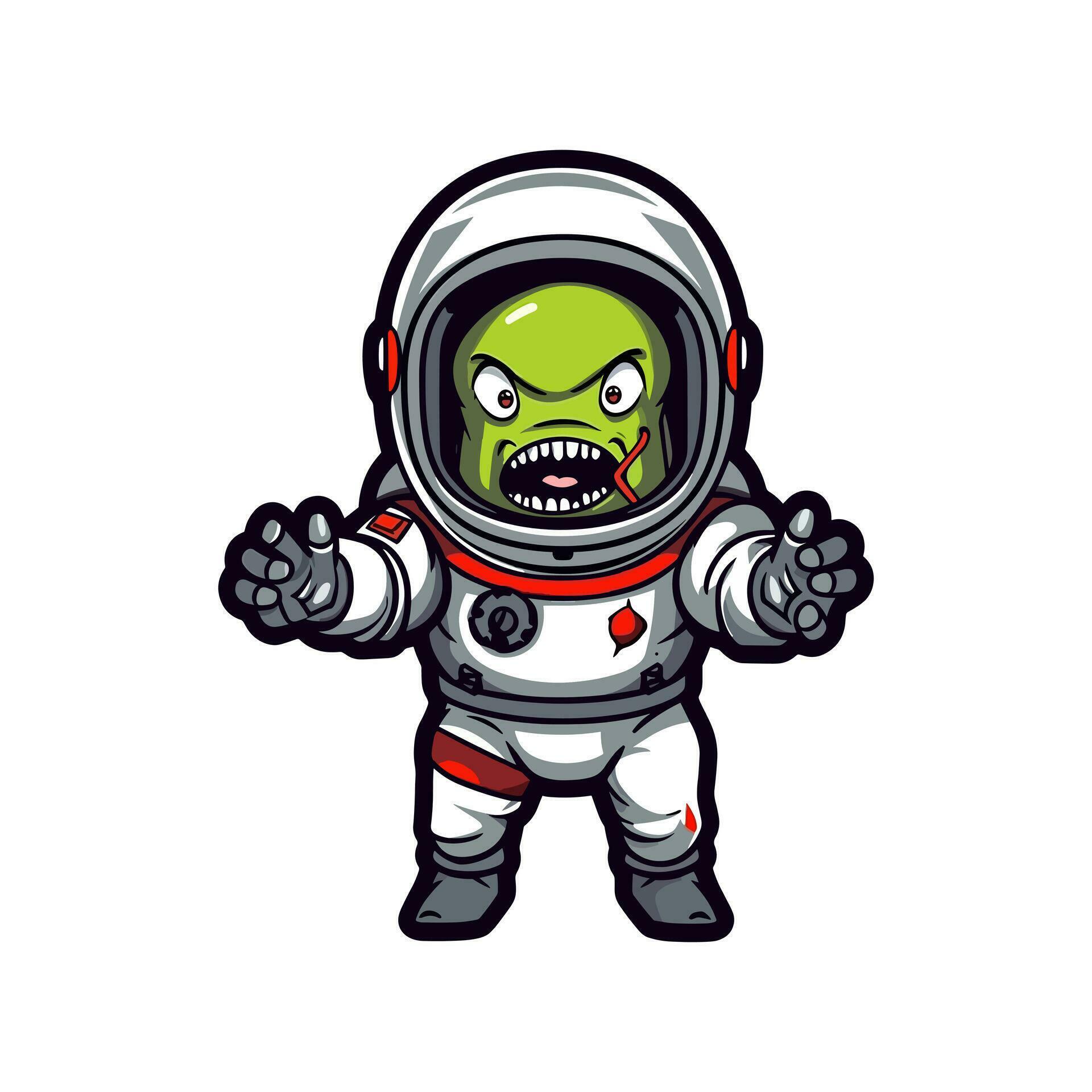 Explore the realms of the undead and outer space with this unique zombie astronaut hand drawn ...