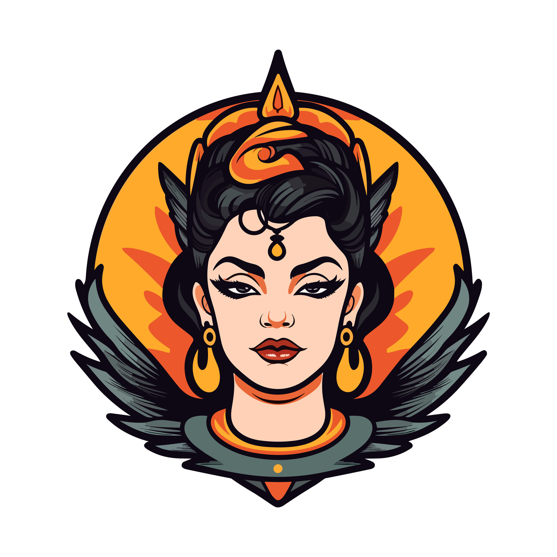 Queen Girl Logo Design Illustration A Fusion Of Art And Culture Capturing The Spirit And