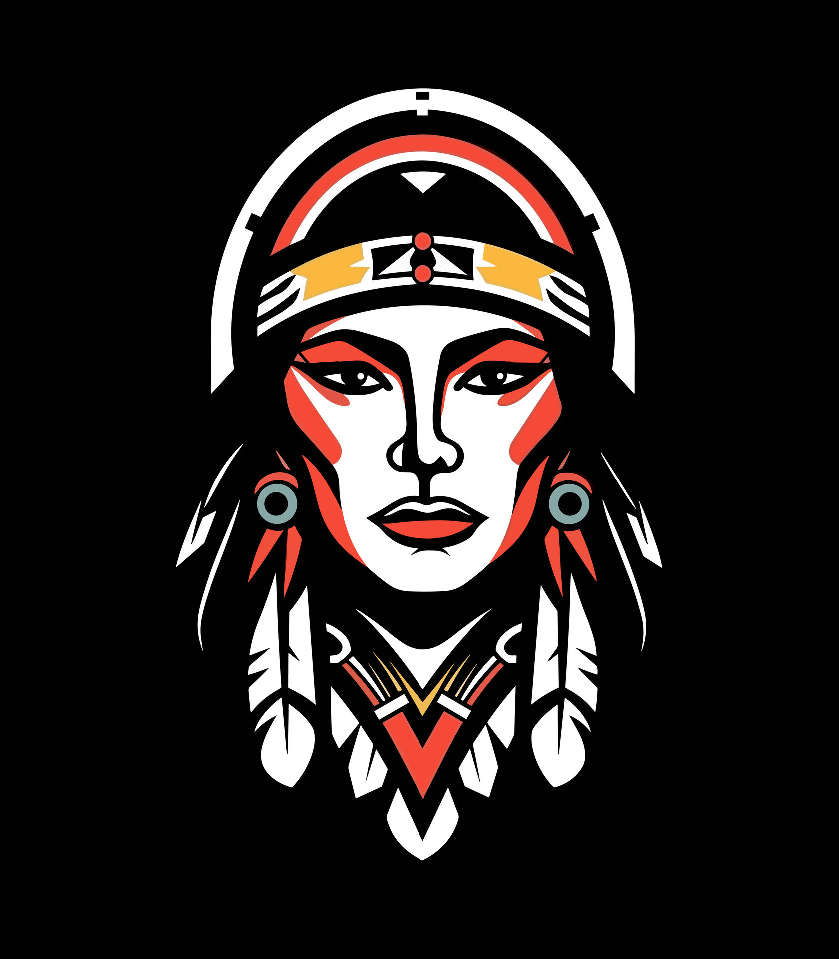 Beautiful Native Indian American Girl Head Vector Clip Art Illustration 25918924 Vector Art At