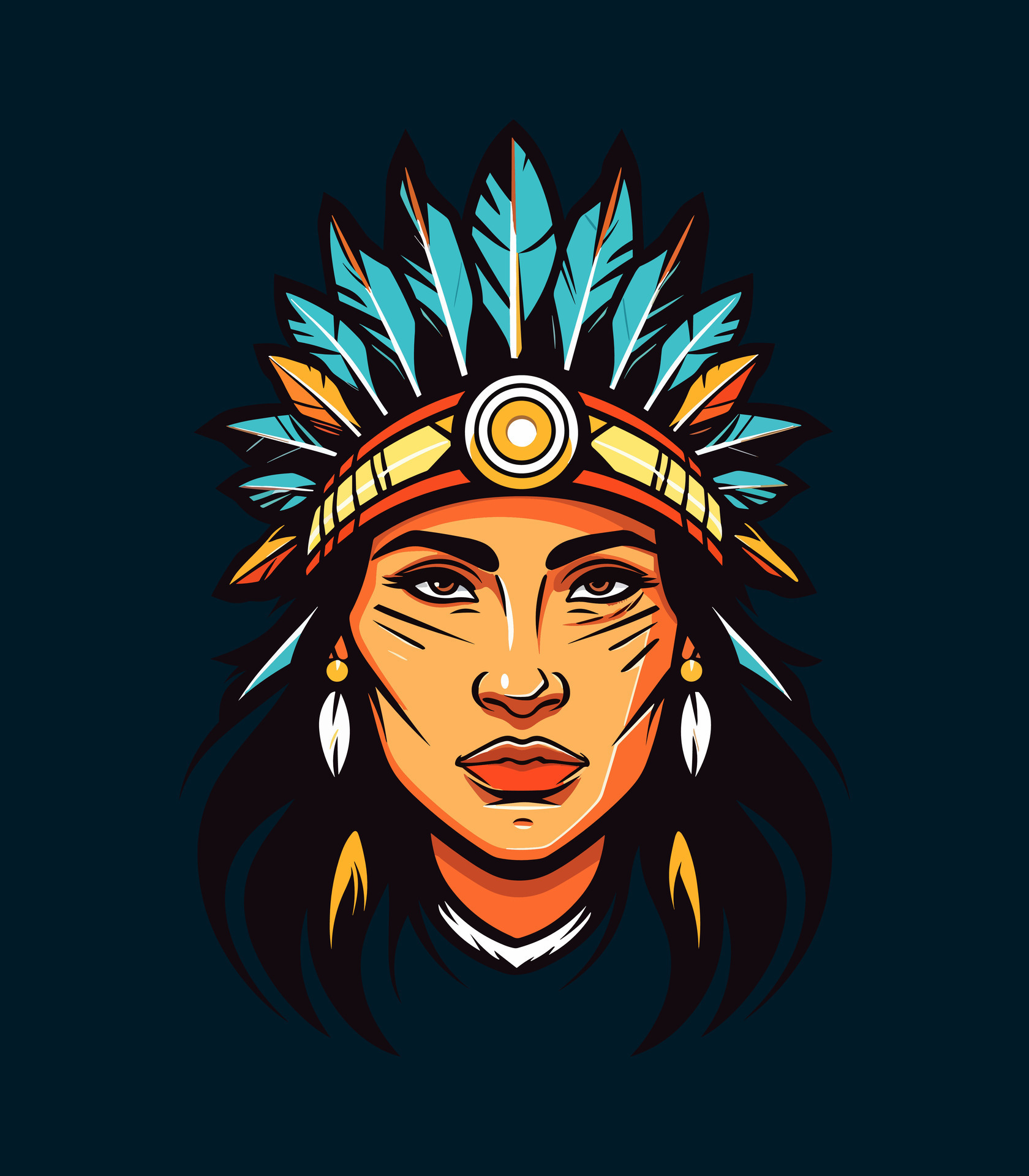 Beautiful Native American Girl Art
