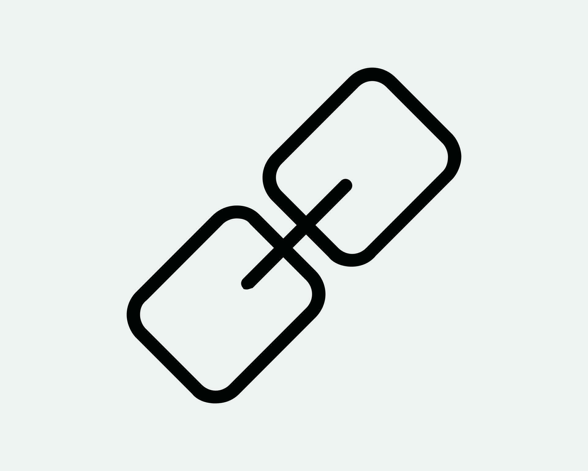 Link Line Icon. Chain Connection Attach Attachment Hyperlink Linked App Communication Web. Black ...