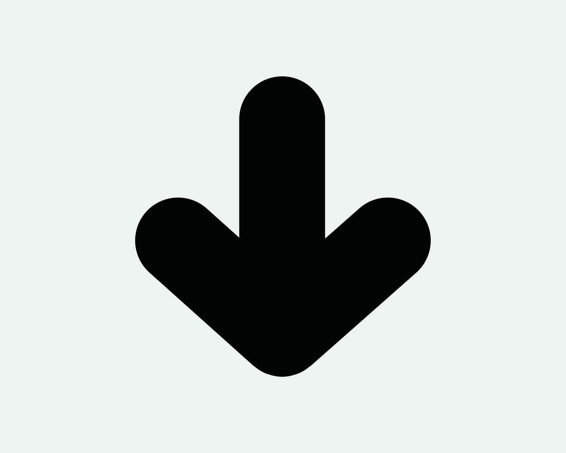 Arrow Down Icon Download Point Pointer Navigation Position Here