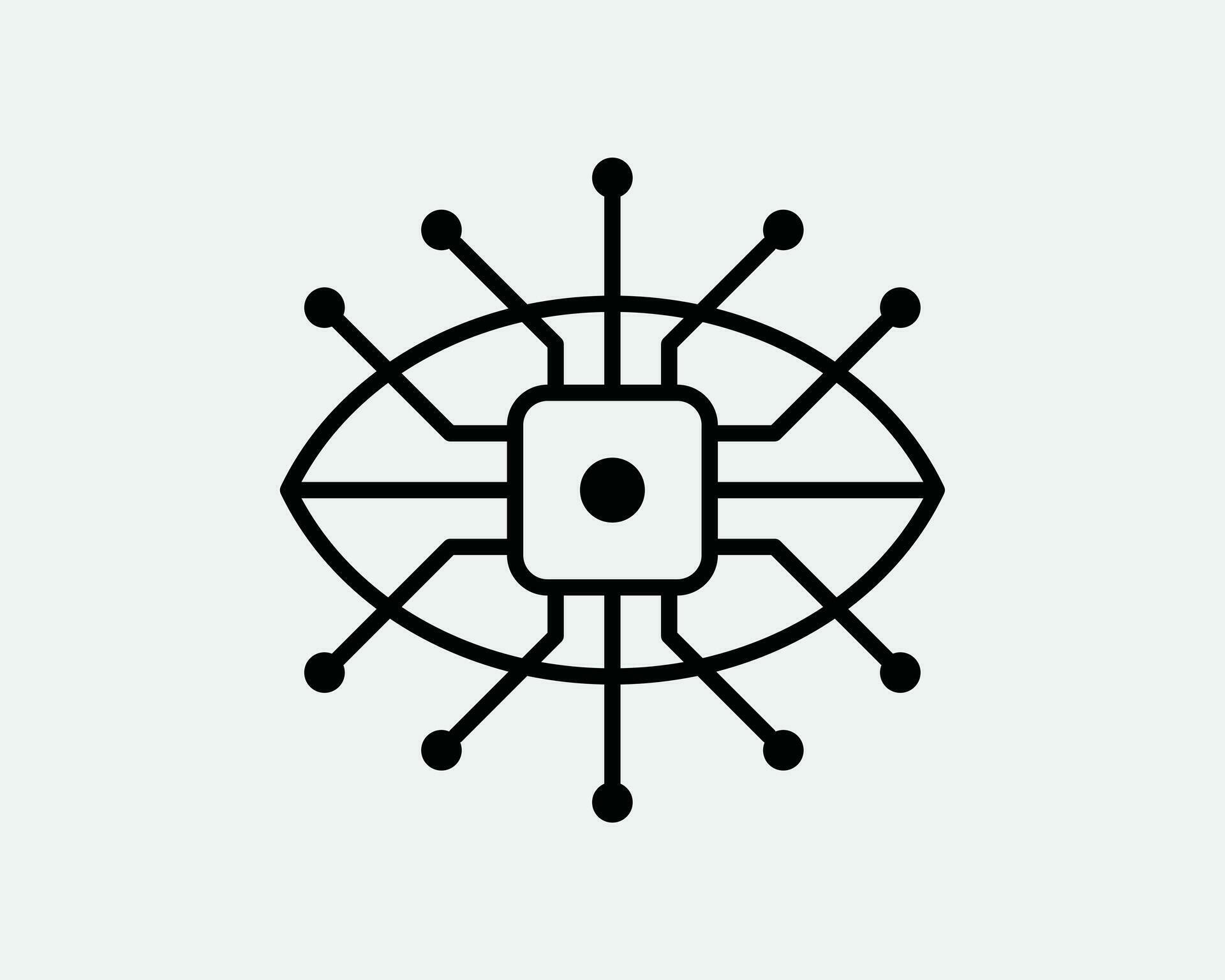 AI Vision Icon. Artificial Intelligence Robot Eye Computer Chip ...