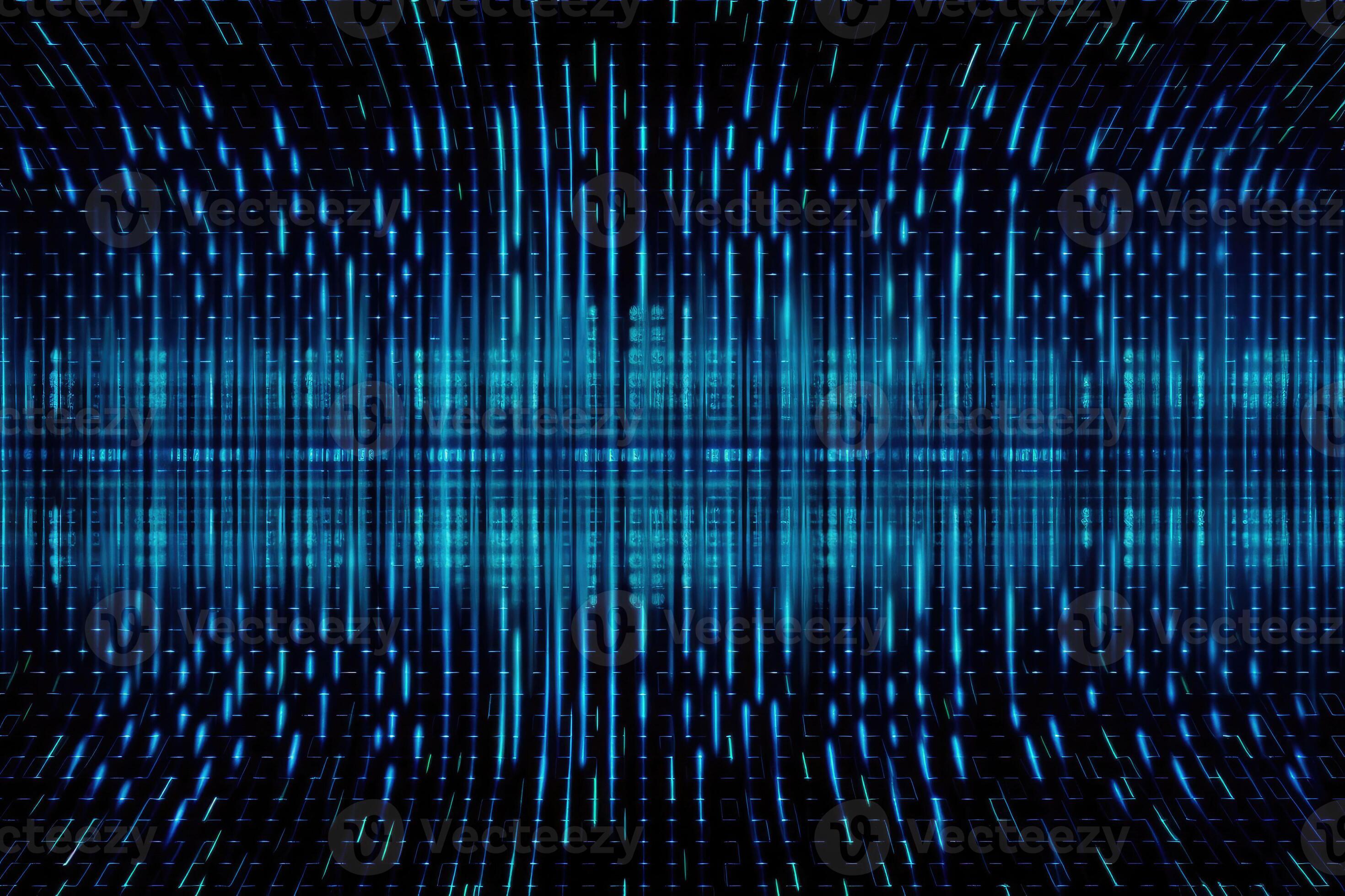 Digital Binary Data Streaming Binary Code Background Matrix Background With Digits Generative