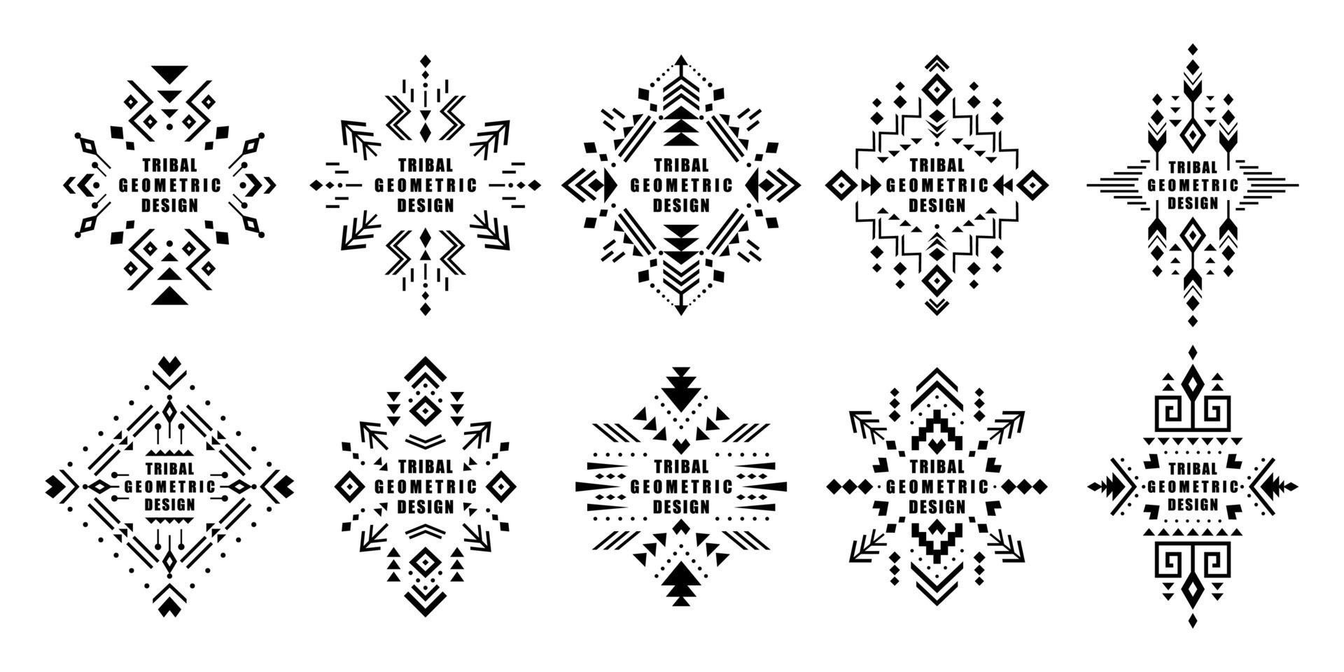 Aztec vector elements. 25939090 Vector Art at Vecteezy