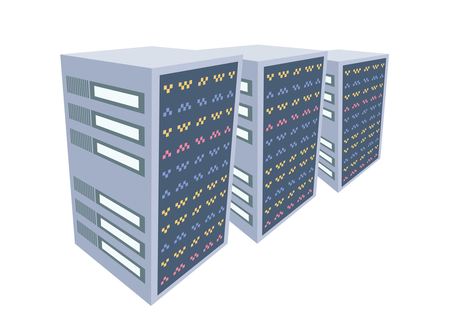 Server Room Database System Server Racks Data Protection Internet Security Concept Data Center