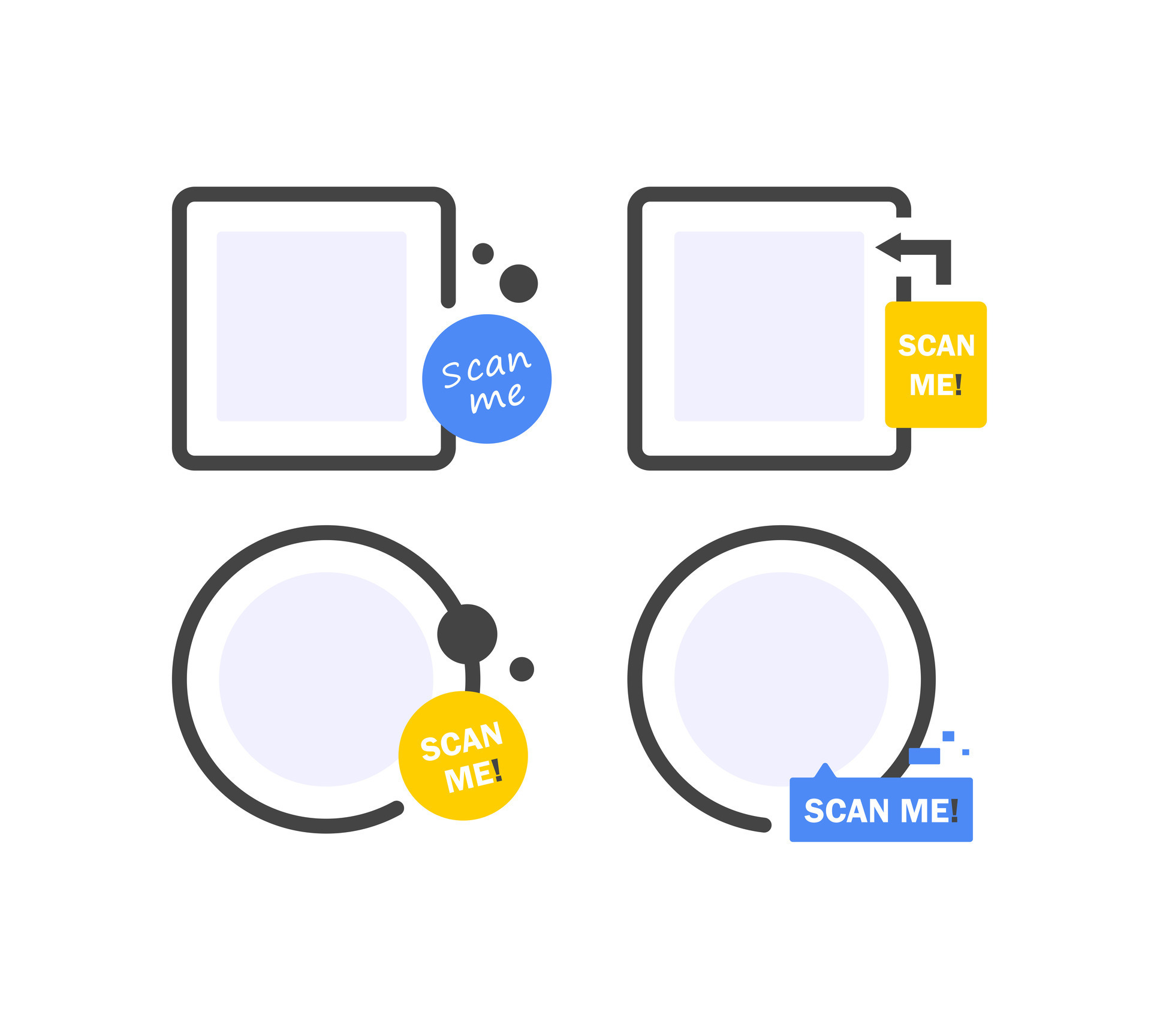 Qr Code Scan Icon Set Scan Me Frame Qr Code Scan For Smartphone Qr Code For Mobile App