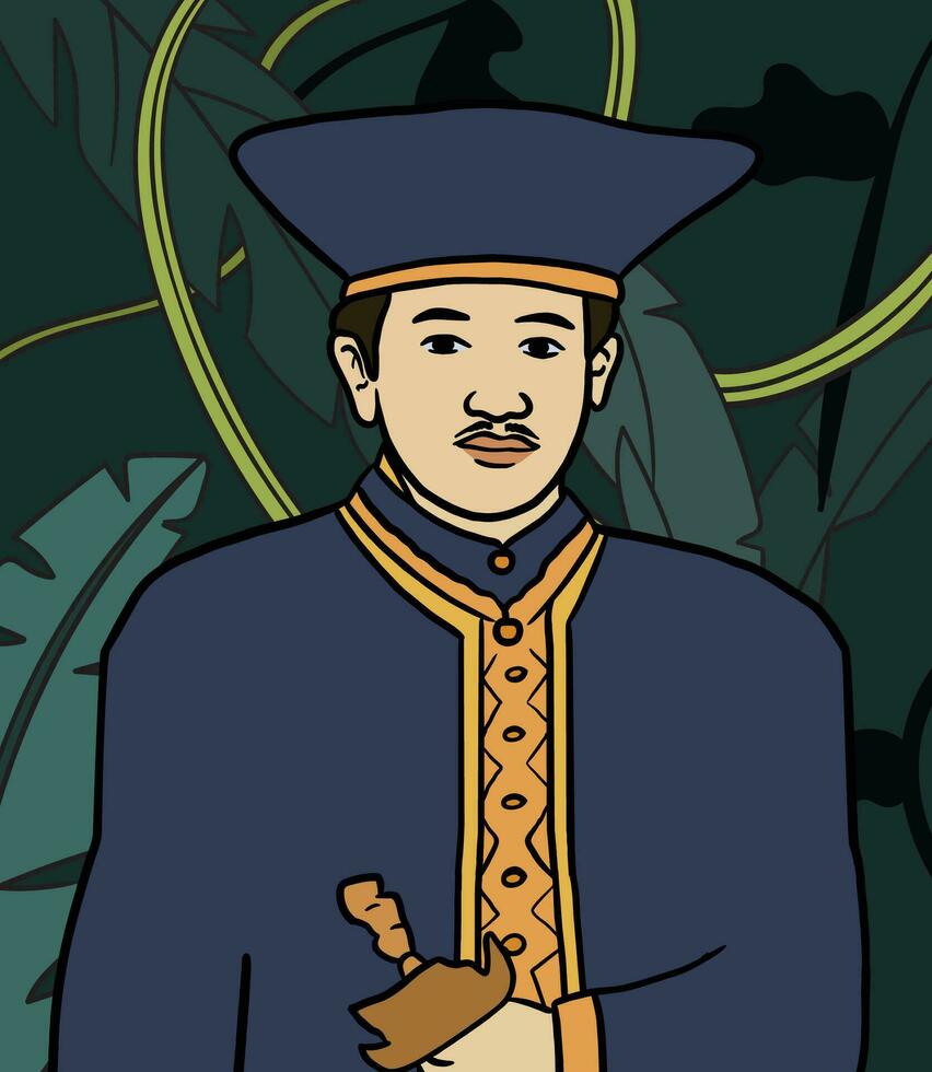 East Kalimantan hero portrait illustration. Happy Indonesian National ... East Kalimantan hero portrait illustration. Happy Indonesian National ...