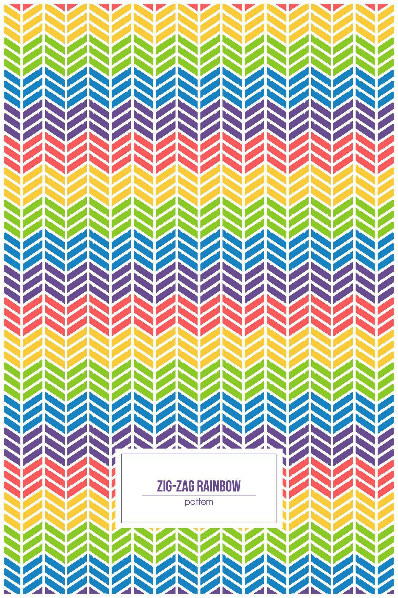 zig-zag lines pattern with colorful vintage rainbow 25942657 Vector Art ...