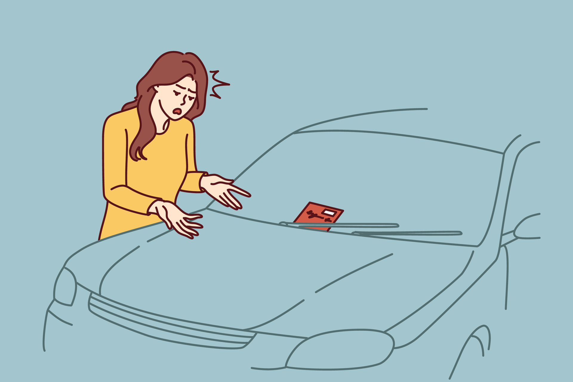 Woman received parking ticket and is outraged or angry at sudden fine ... Woman received parking ticket and is outraged or angry at sudden fine ...