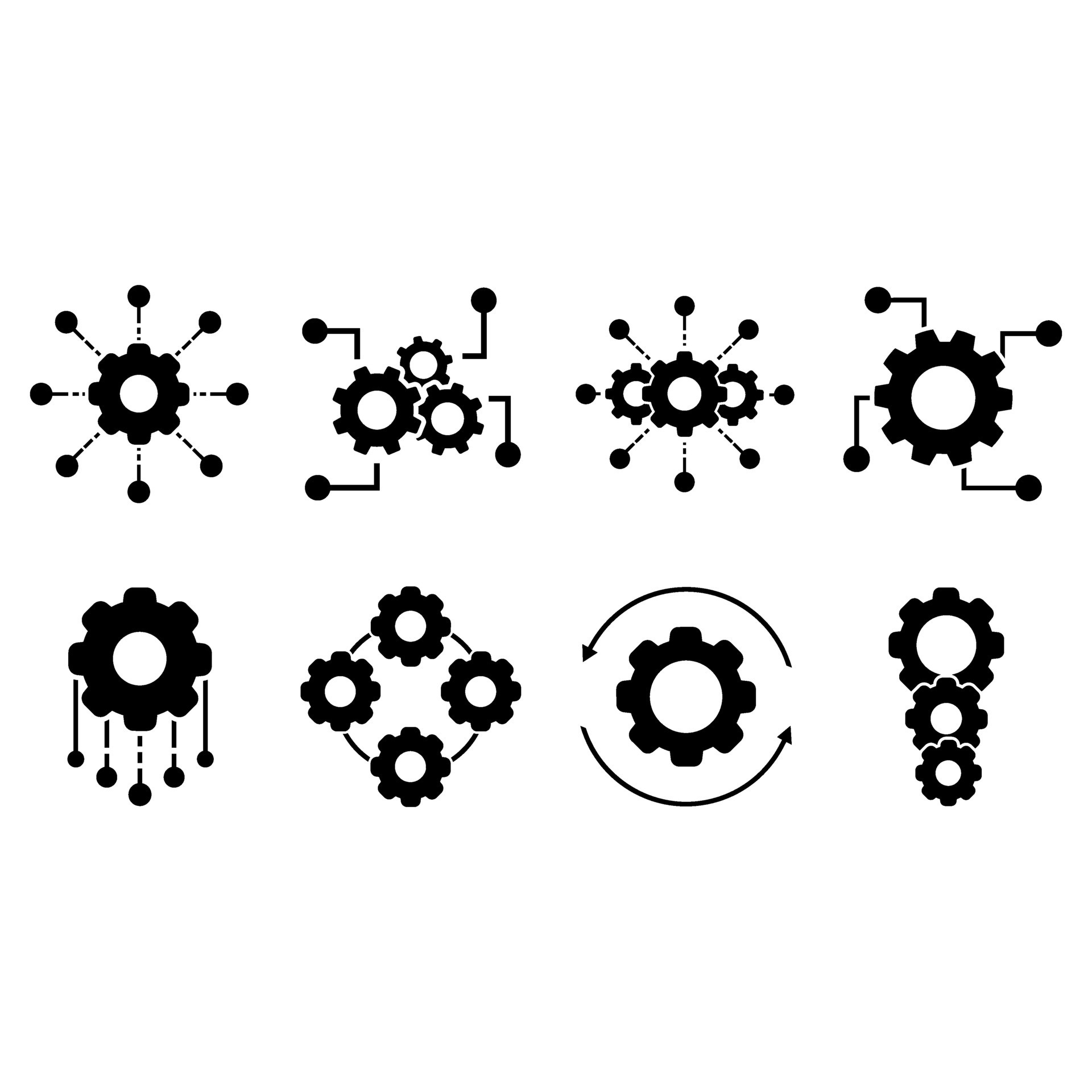 Automated system icon vector set. Function settings illustration sign ...