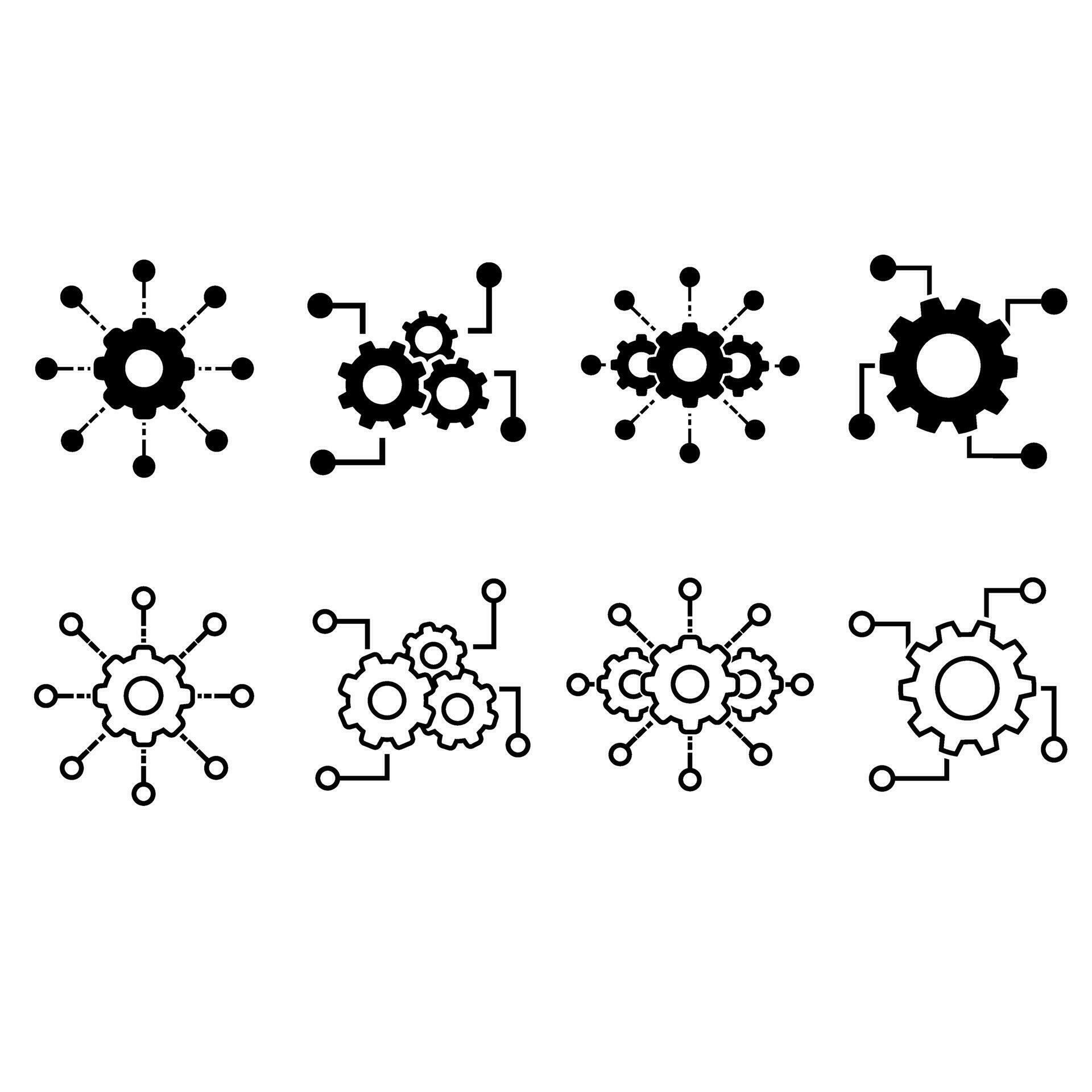Automated system icon vector set. Function settings illustration sign ...