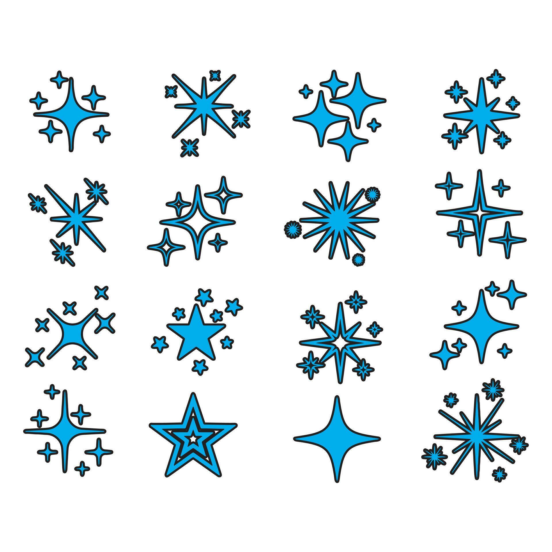 Yellow, gold, and orange sparkles symbols vector. The set of original vector stars sparkle icons ...