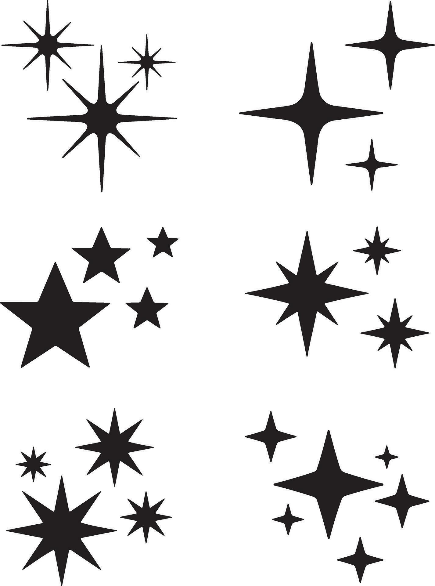 Yellow, gold, and orange sparkles symbols vector. The set of original vector stars sparkle icons ...