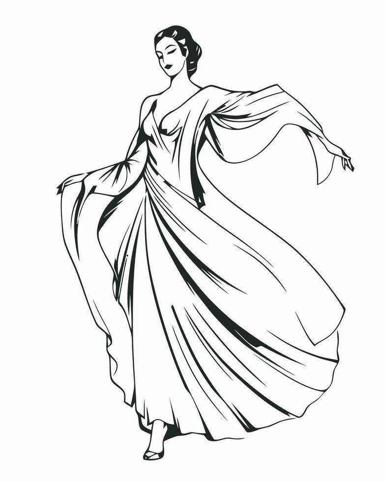 Woman In Fancy Dress 25948838 Vector Art At Vecteezy