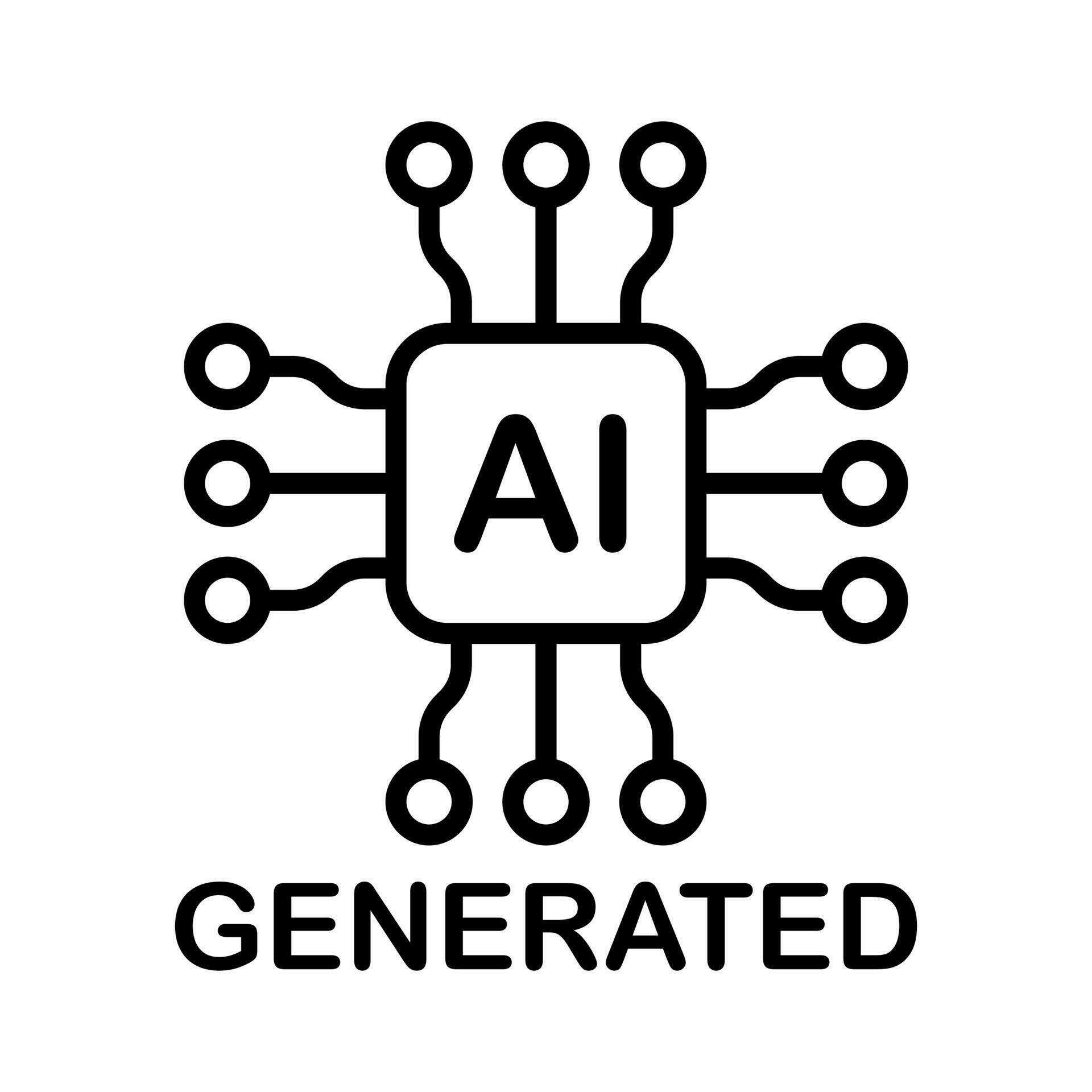 Artificial intelligence generated icon vector AI sign for graphic ...