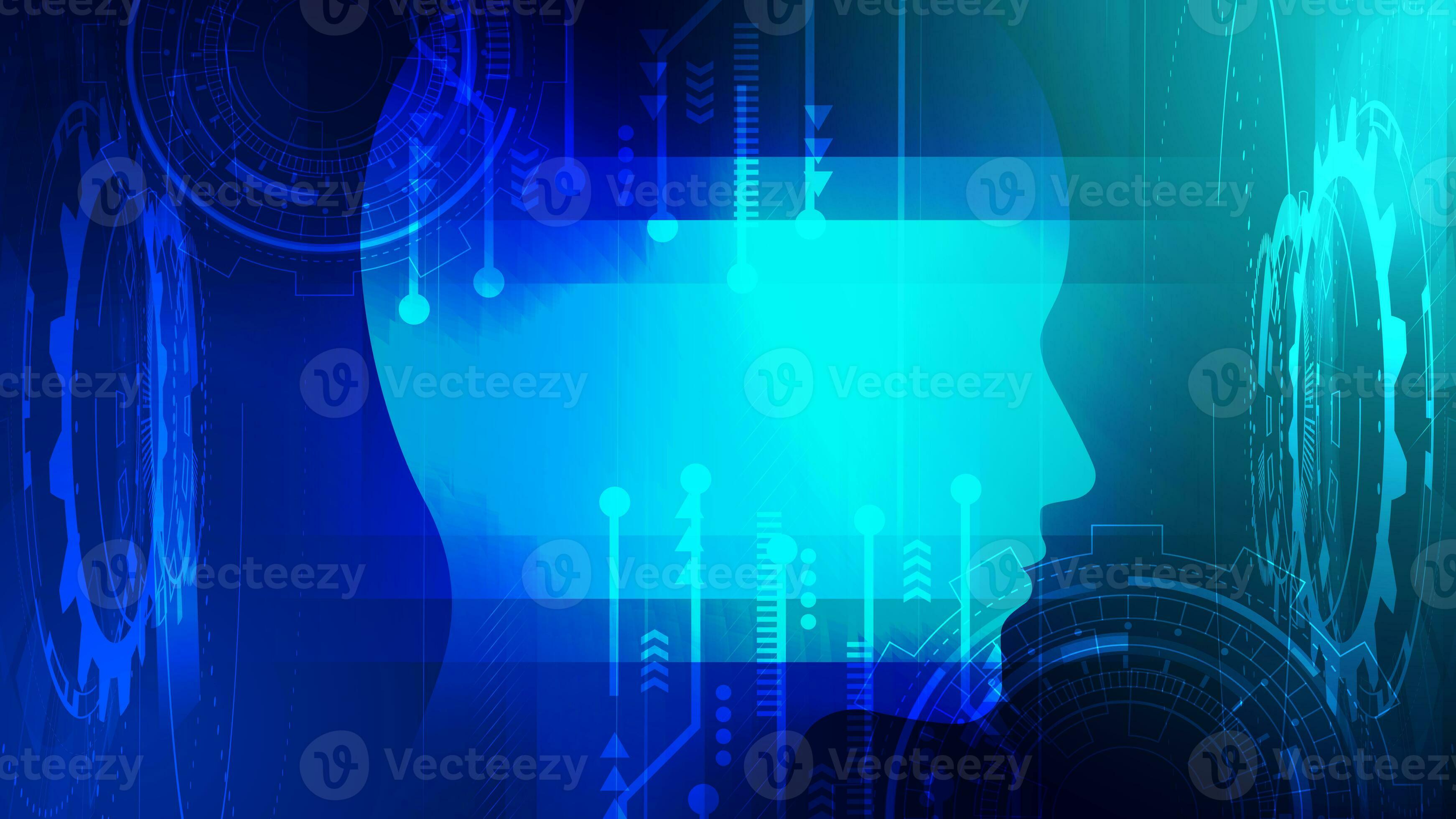 Abstract Technology Ai Computing Concept Ai Brain Working Data Of