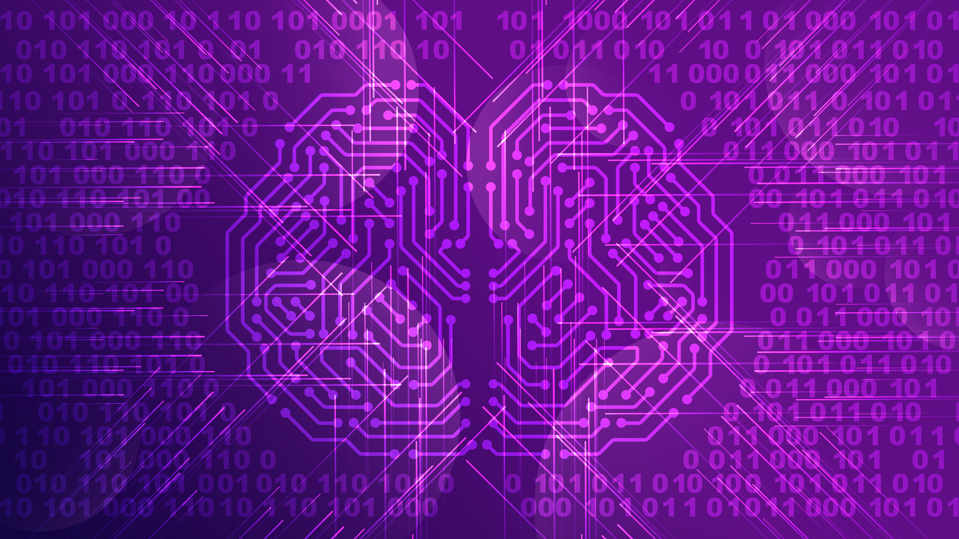 Abstract Technology Ai Computing Concept Ai Brain Working Data Of