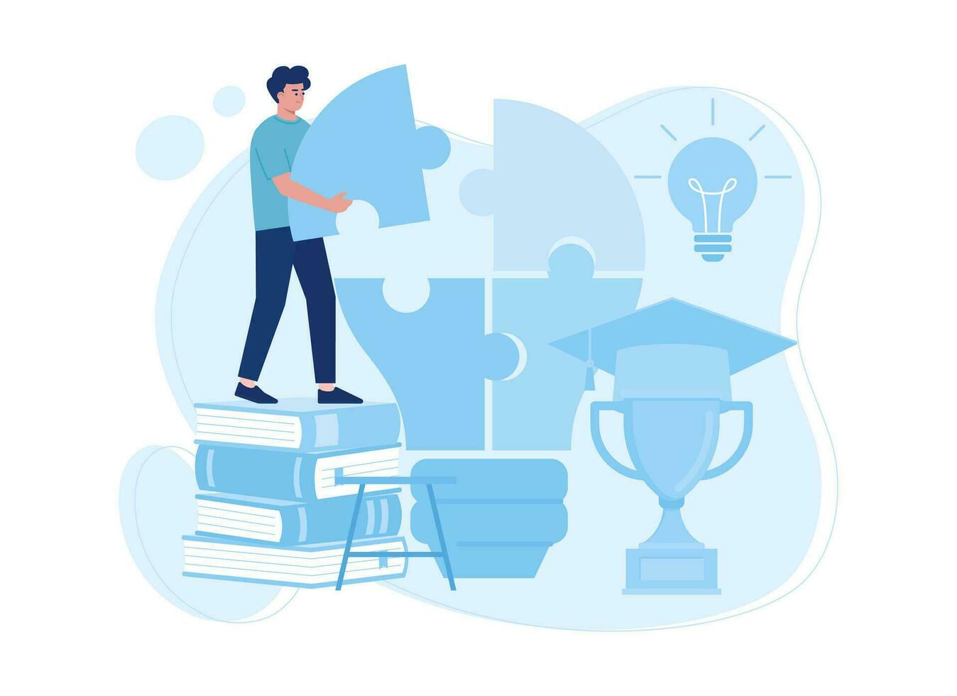 Boy unraveling puzzle trending concept flat illustration 26022807 ... Boy unraveling puzzle trending concept flat illustration 26022807 ...