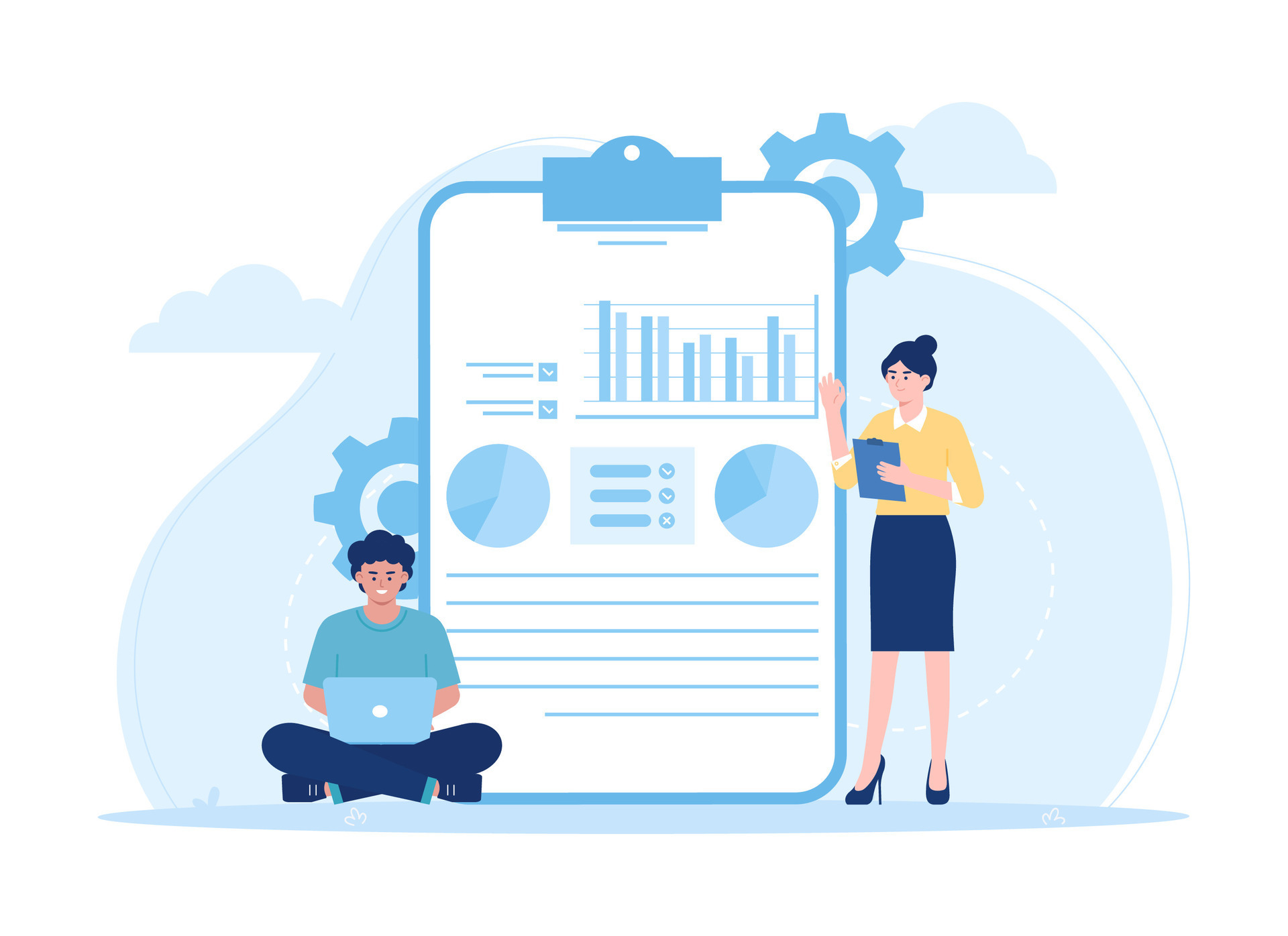 Analyst data input trending concept flat illustration 26023149 Vector ...