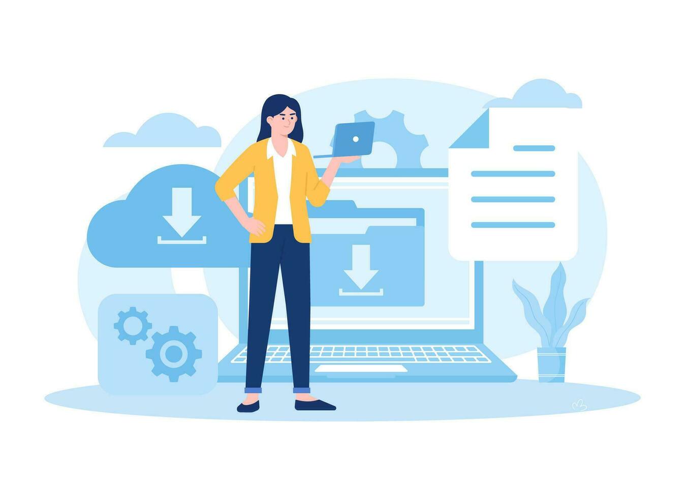 Businessman and data input icon set concept flat illustration 26023628 ...