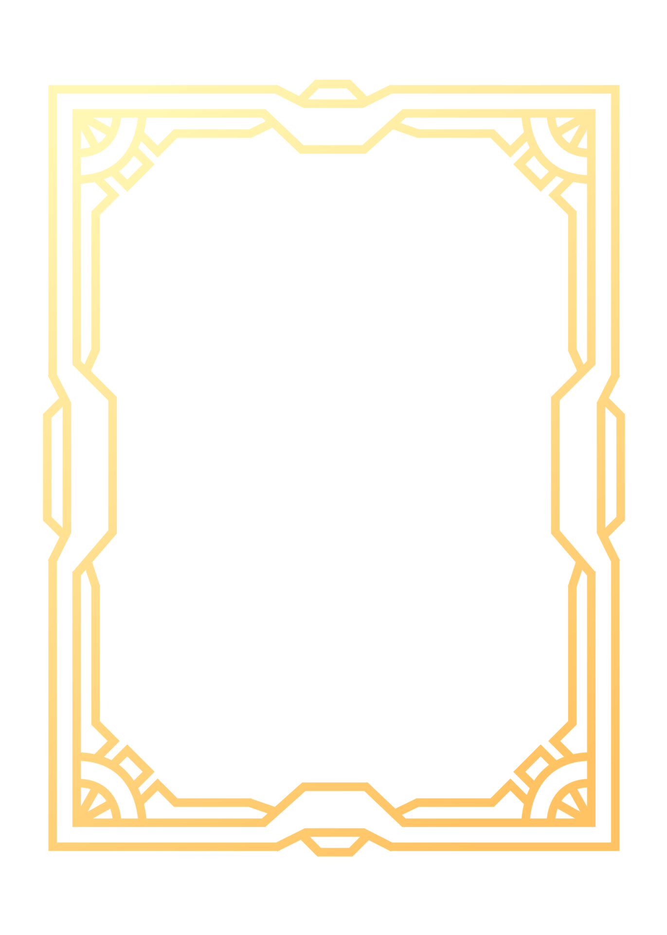 Abstract Rectangle Frame Vertical Rectangular Golden Framepng With