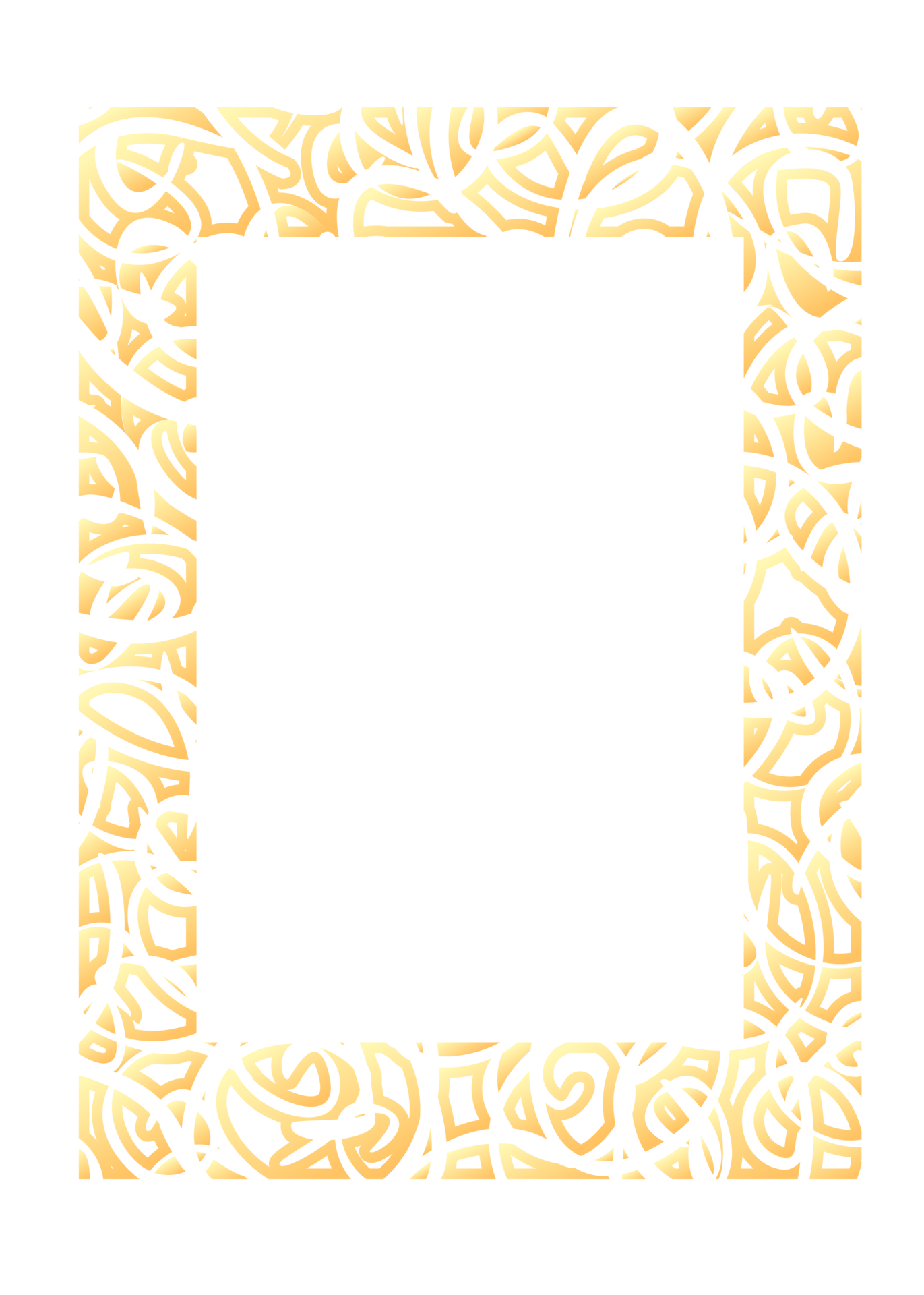 Abstract Rectangle Frame Vertical Rectangular Golden Framepng With
