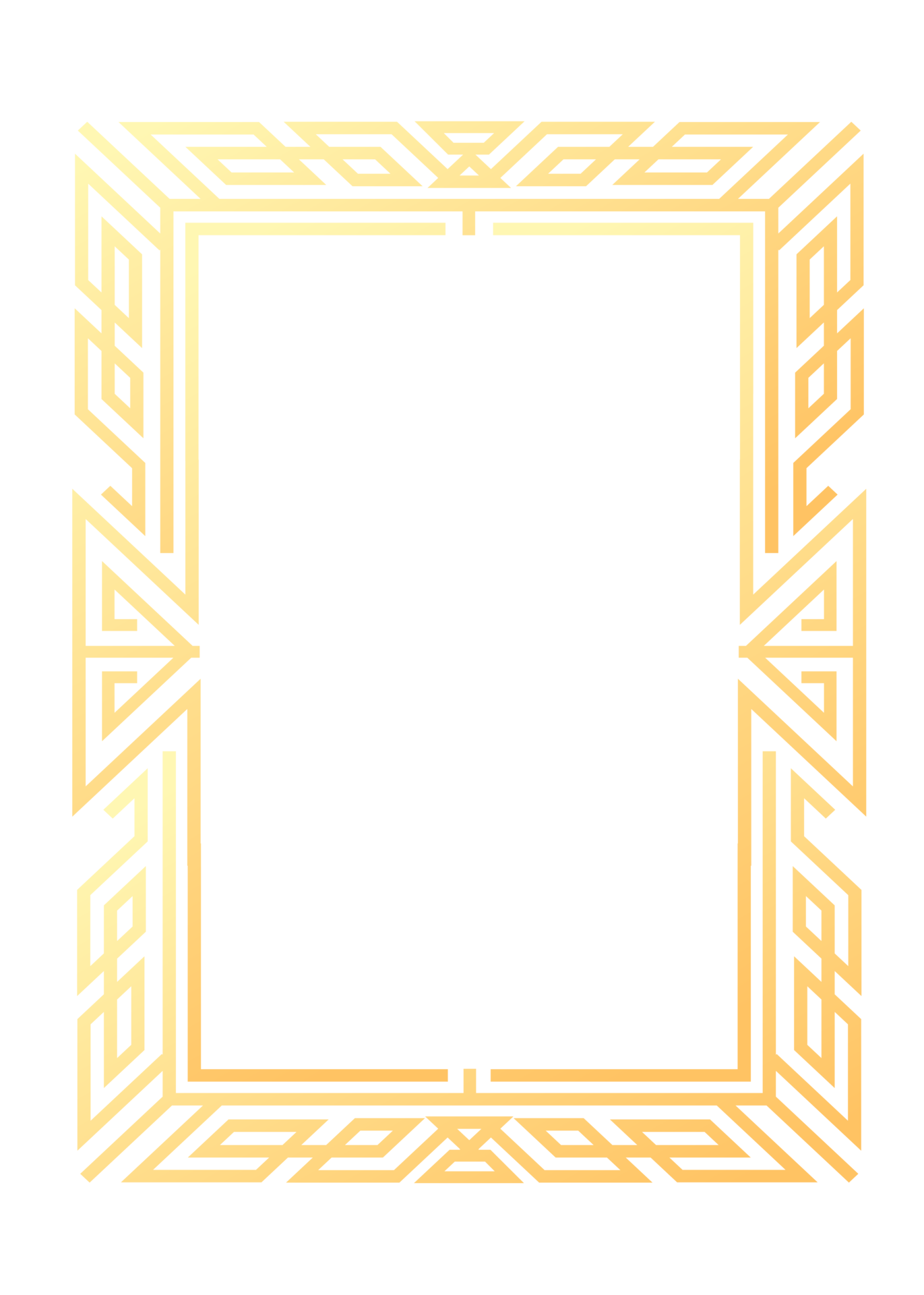 Abstract Rectangle Frame Vertical Rectangular Golden Framepng With