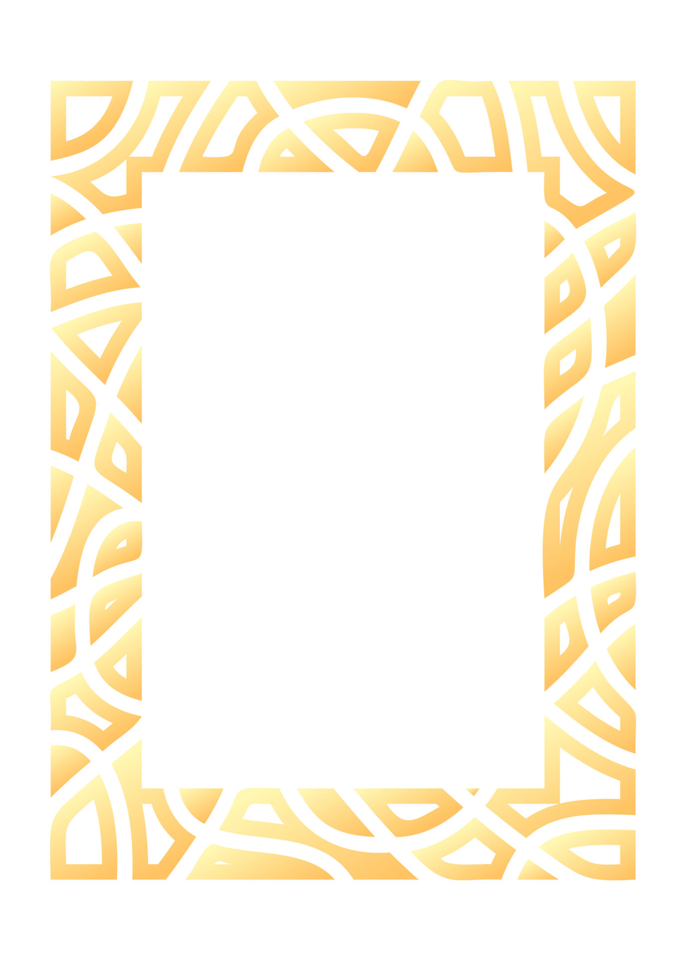 Abstract Rectangle Frame Vertical Rectangular Golden Framepng With