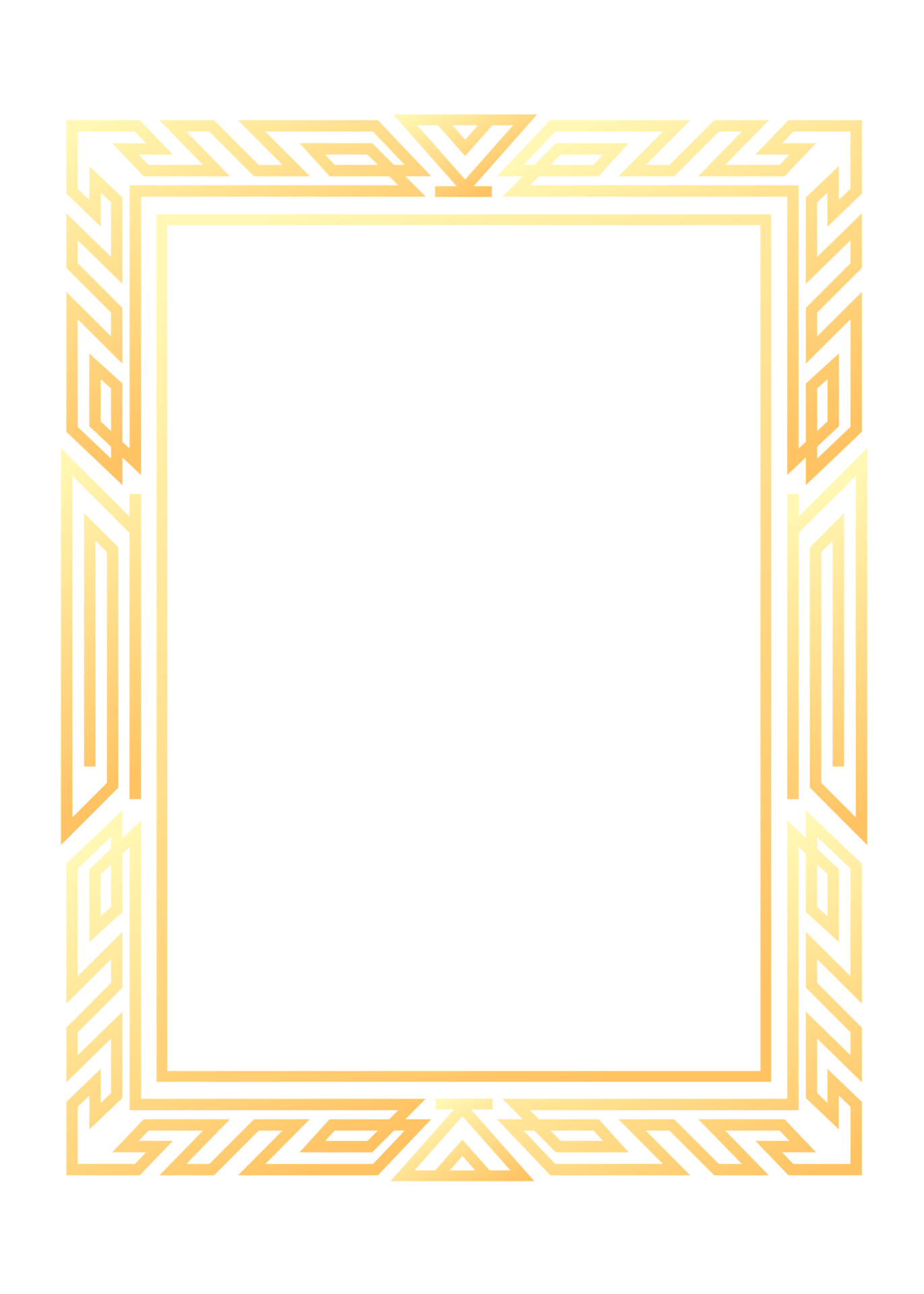 Abstract Rectangle Frame Vertical Rectangular Golden Framepng With