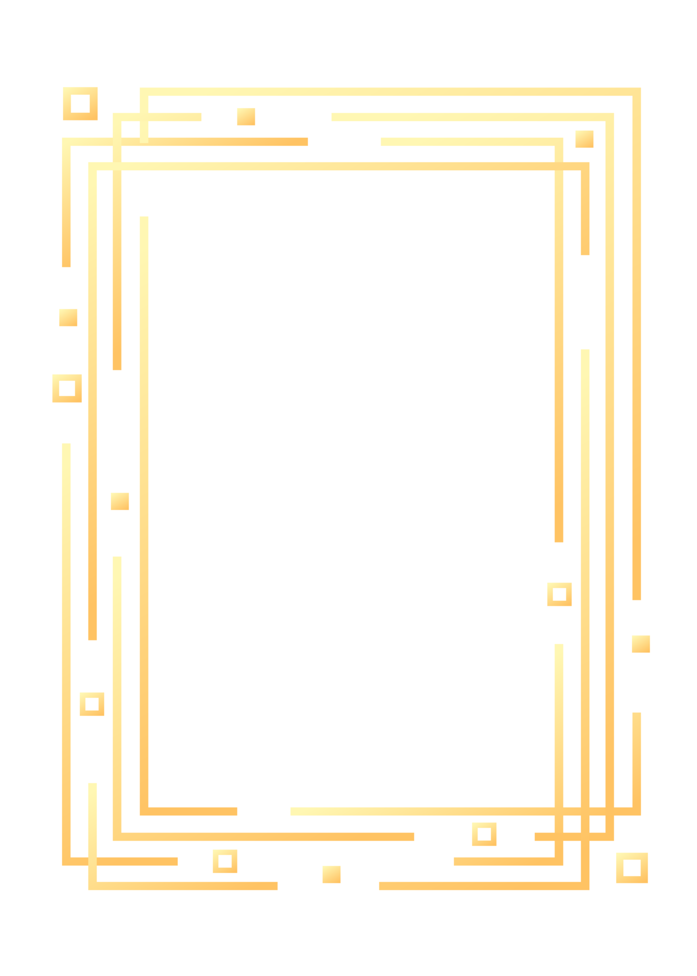 Abstract Rectangle Frame Vertical Rectangular Golden Framepng With