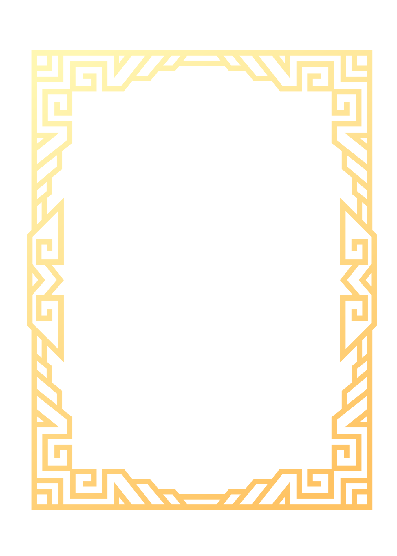 Abstract Rectangle Frame Vertical Rectangular Golden Frame Png With