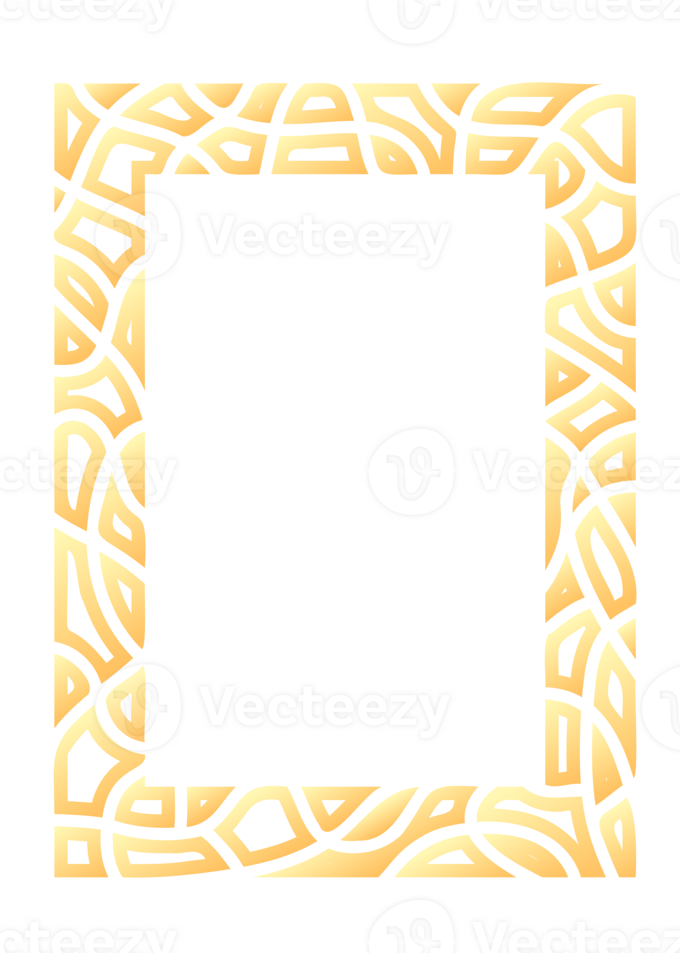 Abstract rectangle frame. Vertical rectangular golden frame.PNG with transparent background ...