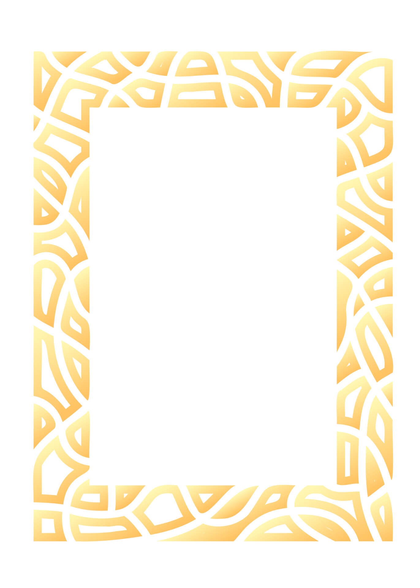 Abstract Rectangle Frame Vertical Rectangular Golden Framepng With