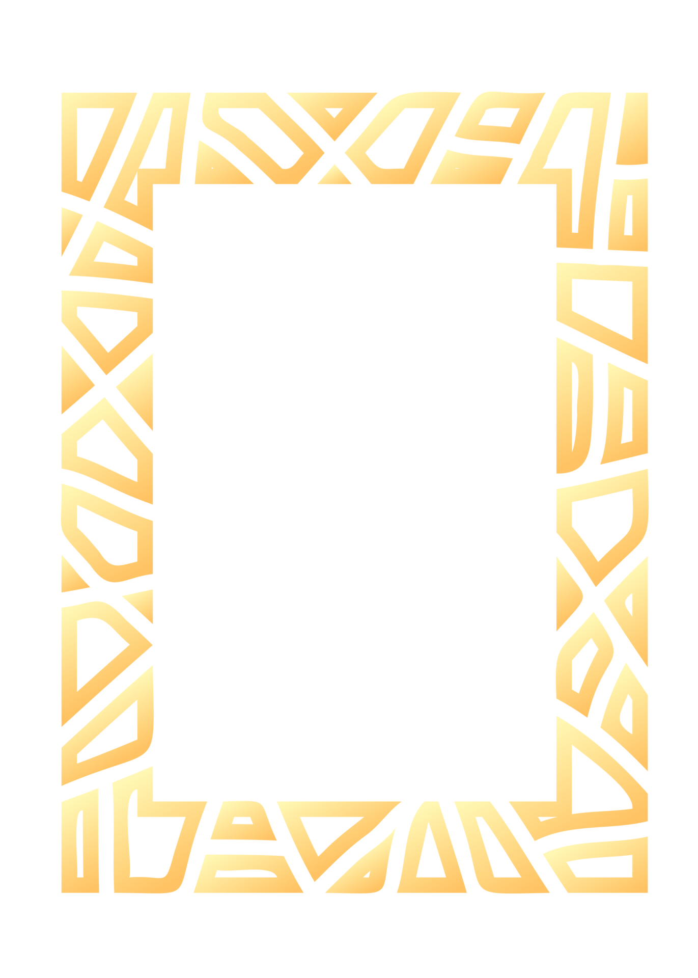 Abstract Rectangle Frame Vertical Rectangular Golden Frame Png With