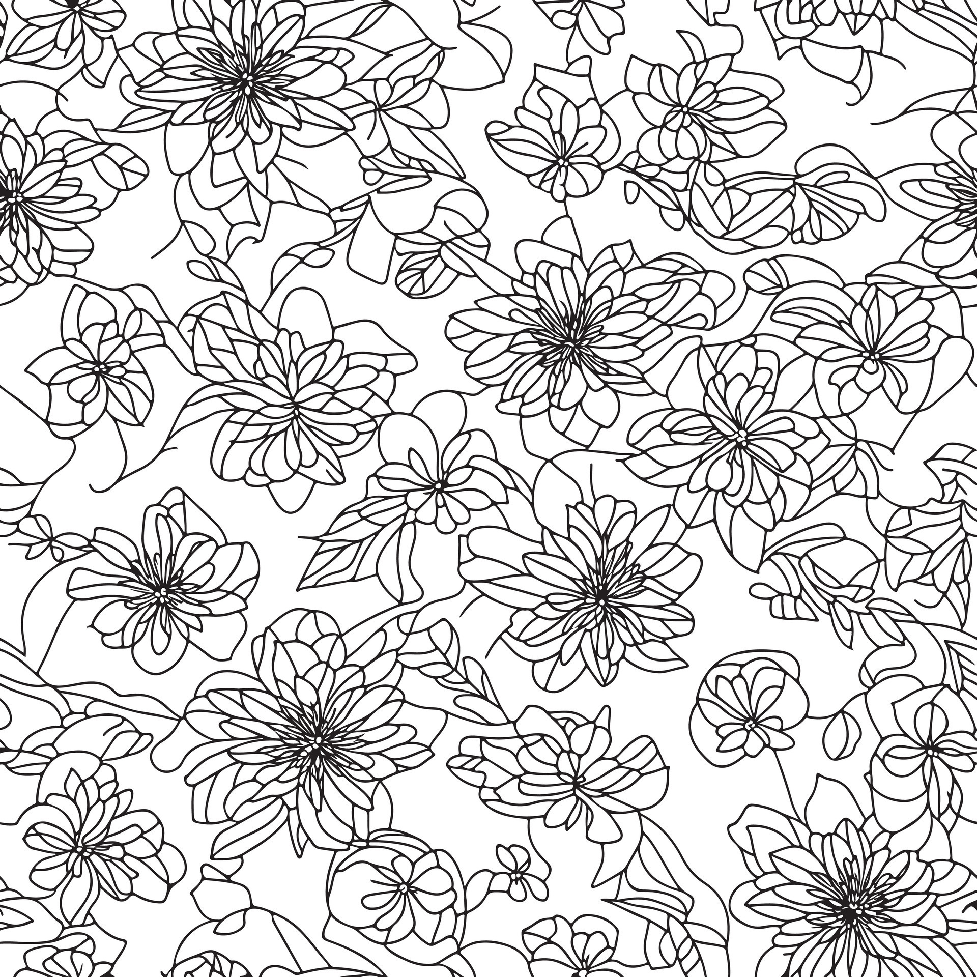 Floral Seamless Pattern Diagonal Flower Lines Pattern Background Flat
