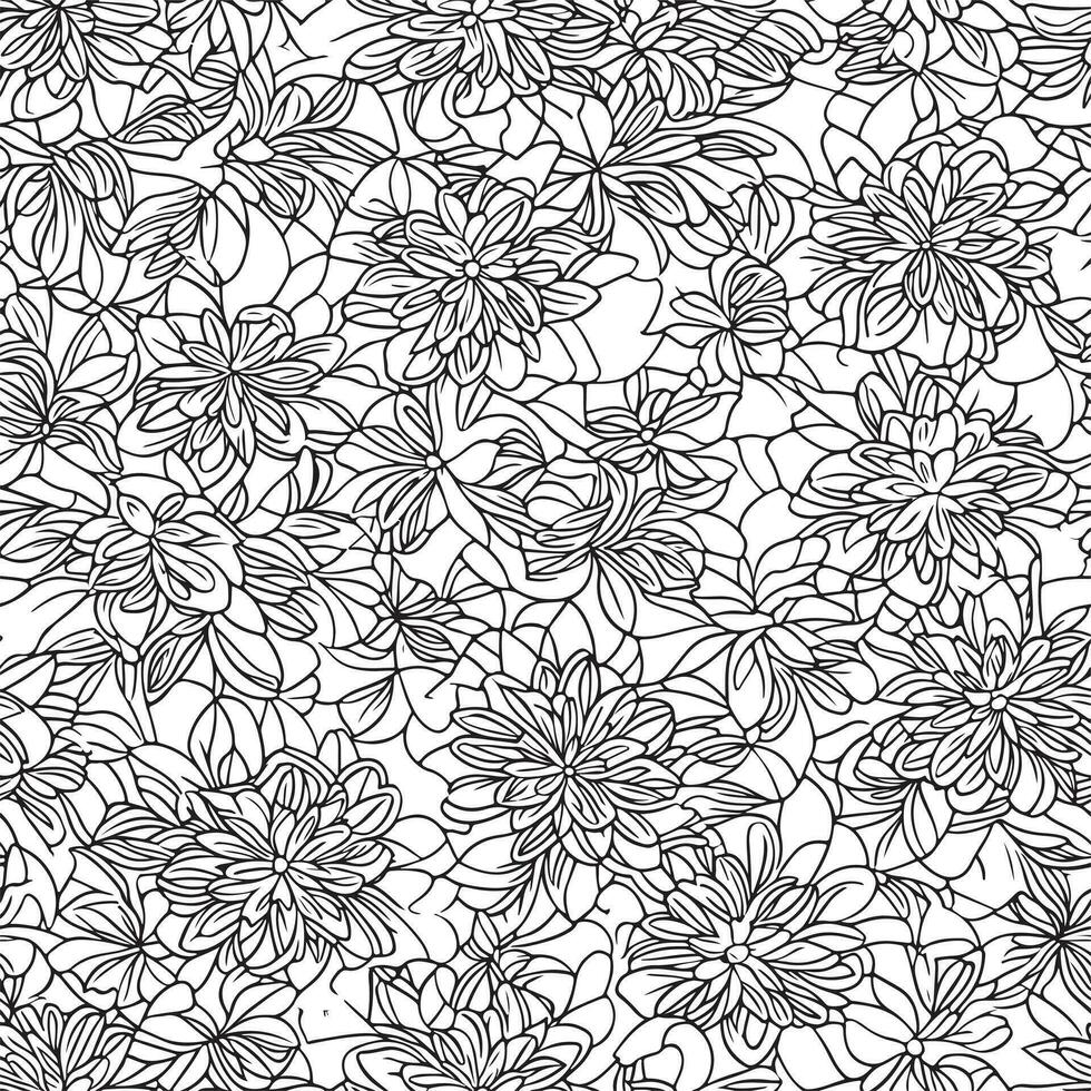 Floral Seamless Pattern Diagonal Flower Lines Pattern Background Flat