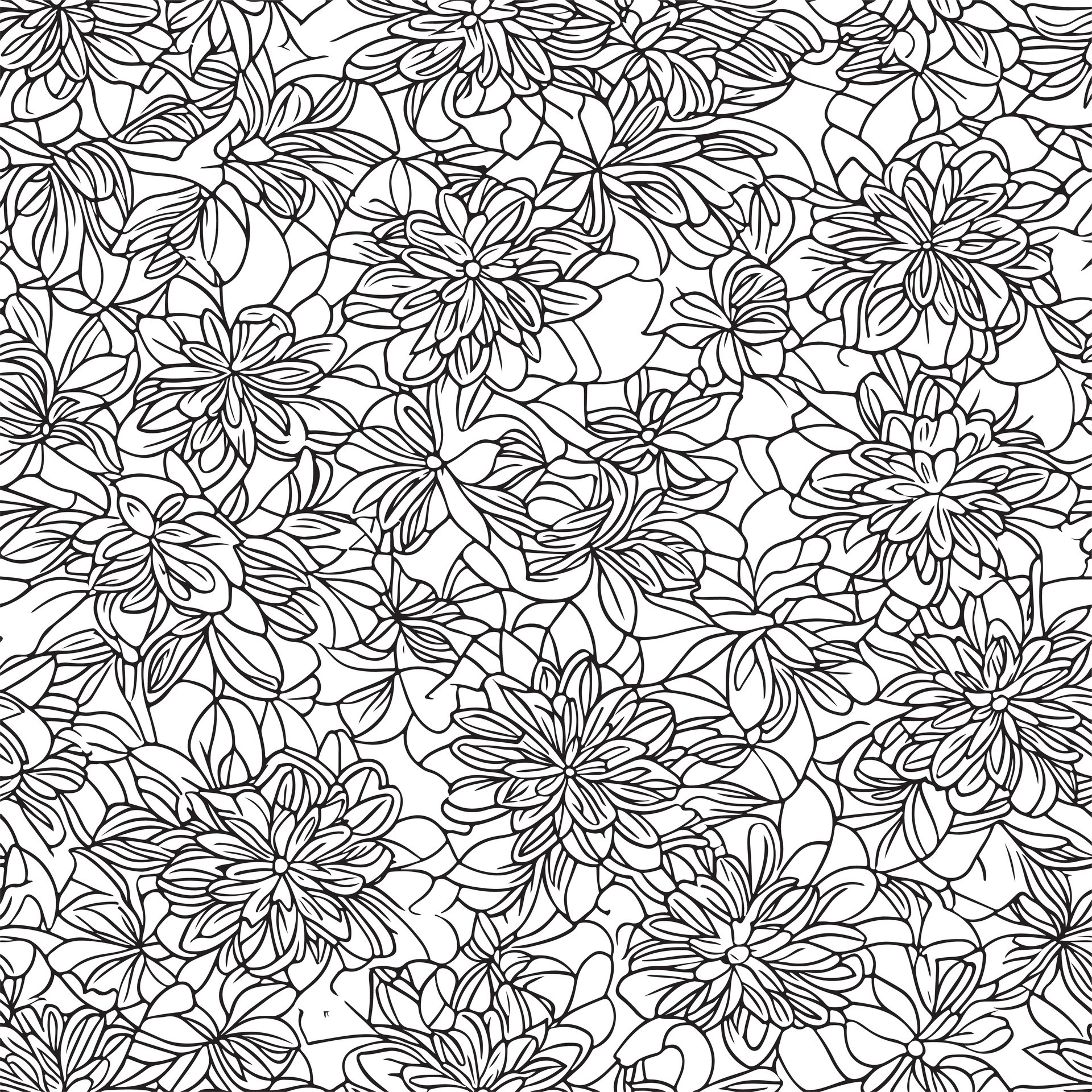 Floral Seamless Pattern Diagonal Flower Lines Pattern Background Flat Abstract Flower Lines