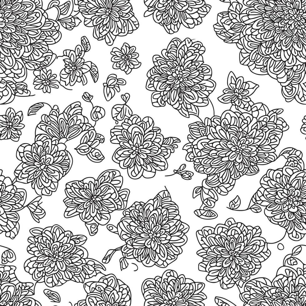 Floral Seamless Pattern Diagonal Flower Lines Pattern Background Flat