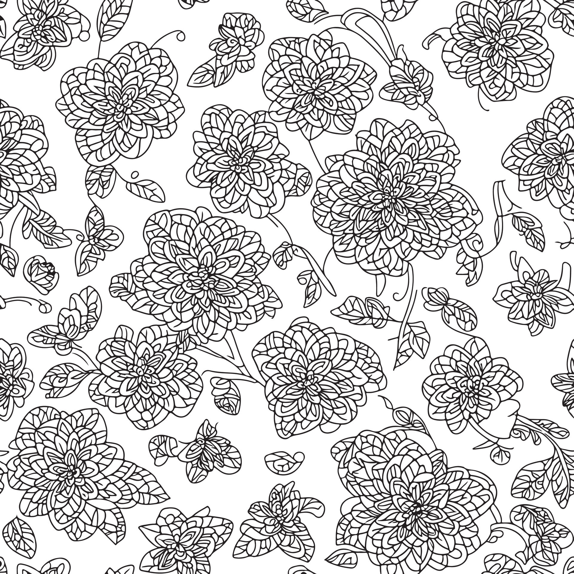 Floral Seamless Pattern Diagonal Flower Lines Pattern Background Flat Abstract Flower Lines