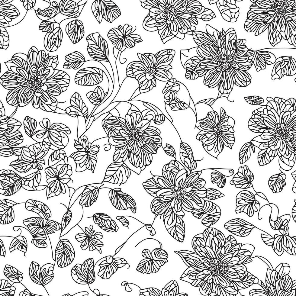 Floral Seamless Pattern Diagonal Flower Lines Pattern Background Flat