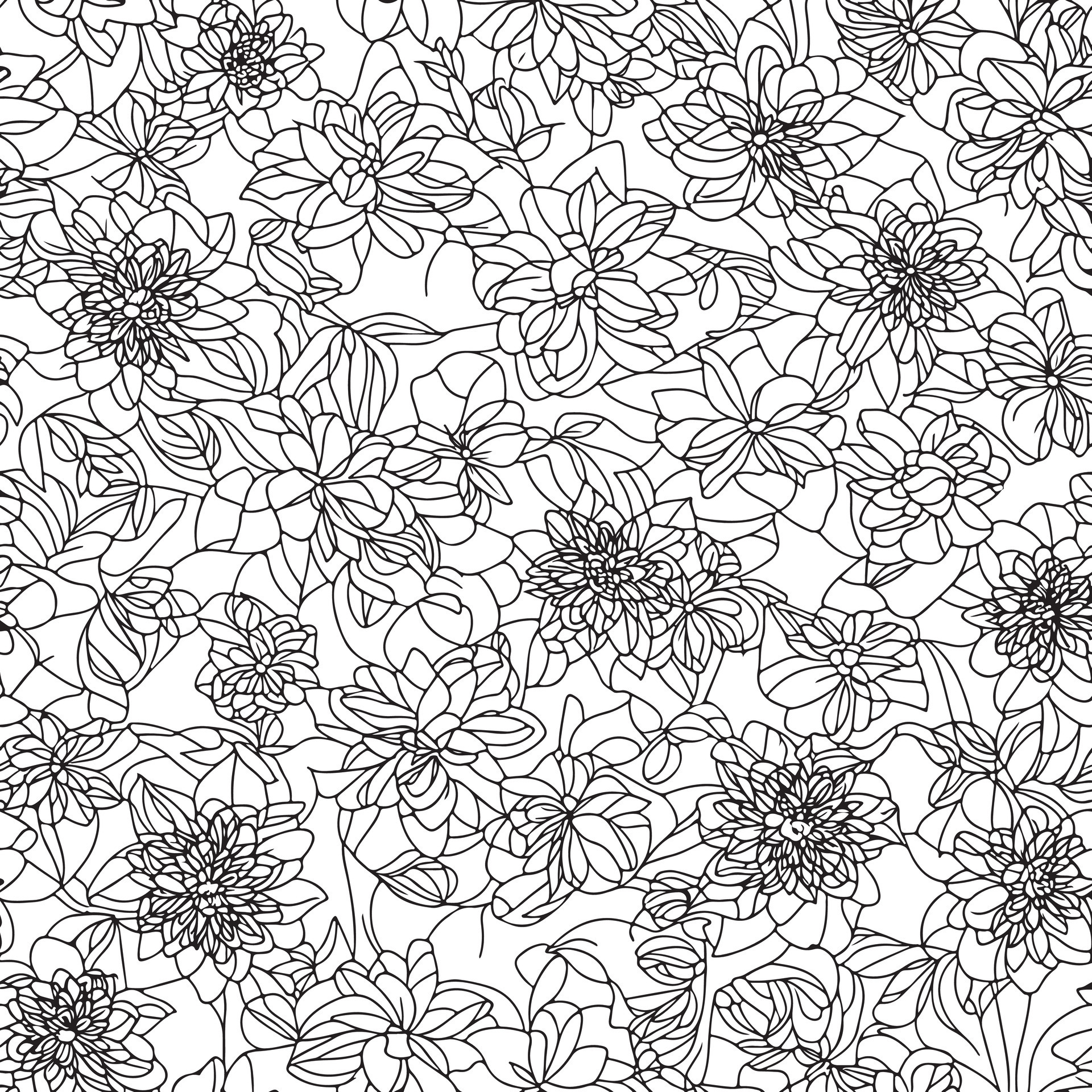 Floral Seamless Pattern Diagonal Flower Lines Pattern Background Flat Abstract Flower Lines