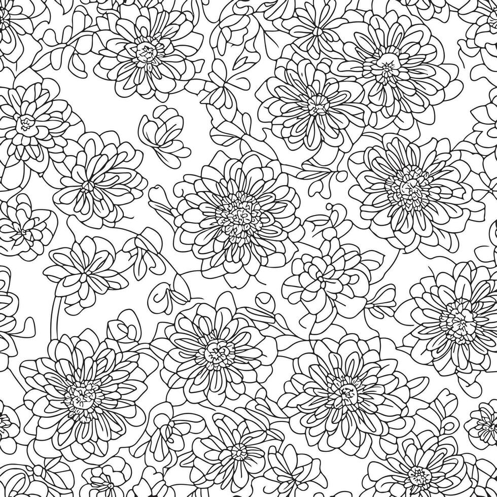 Floral Seamless Pattern Diagonal Flower Lines Pattern Background Flat