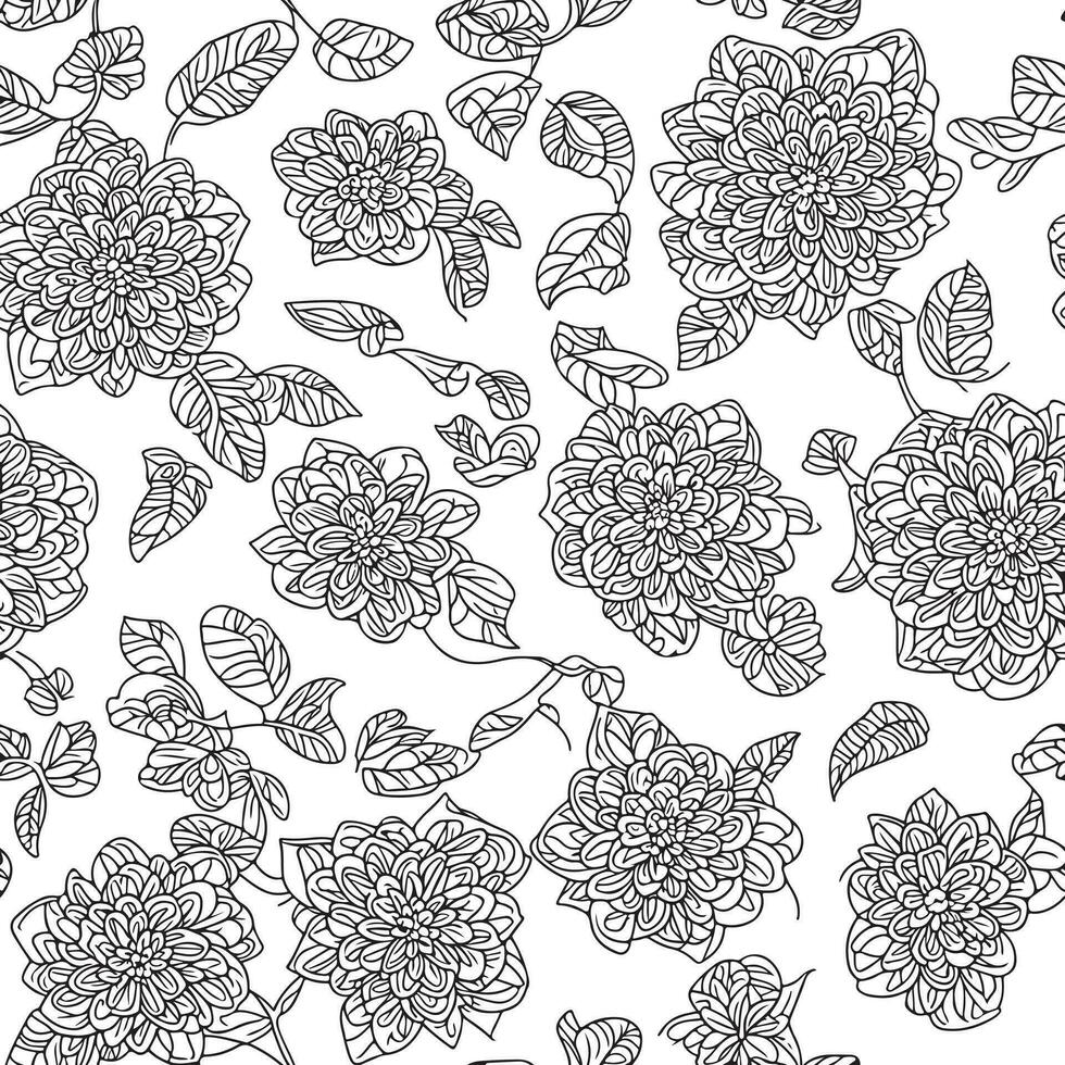 Floral Seamless Pattern Diagonal Flower Lines Pattern Background Flat