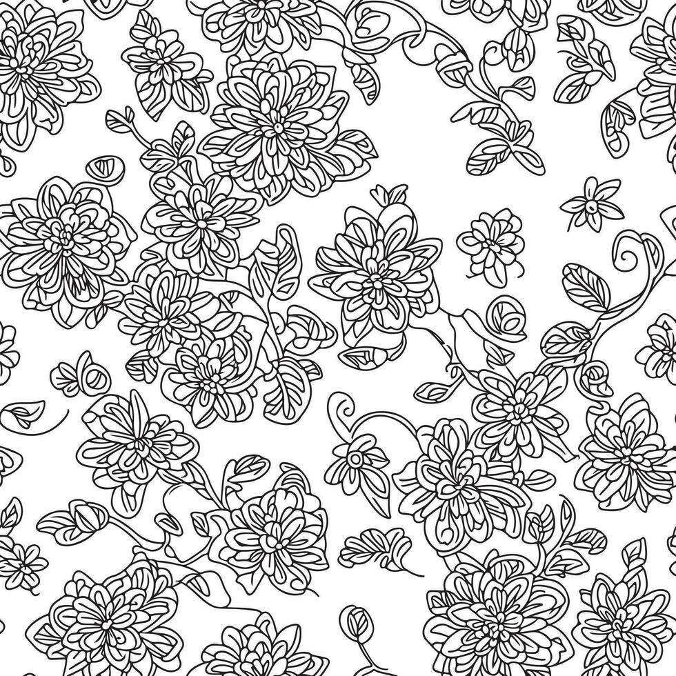 Floral Seamless Pattern Diagonal Flower Lines Pattern Background Flat