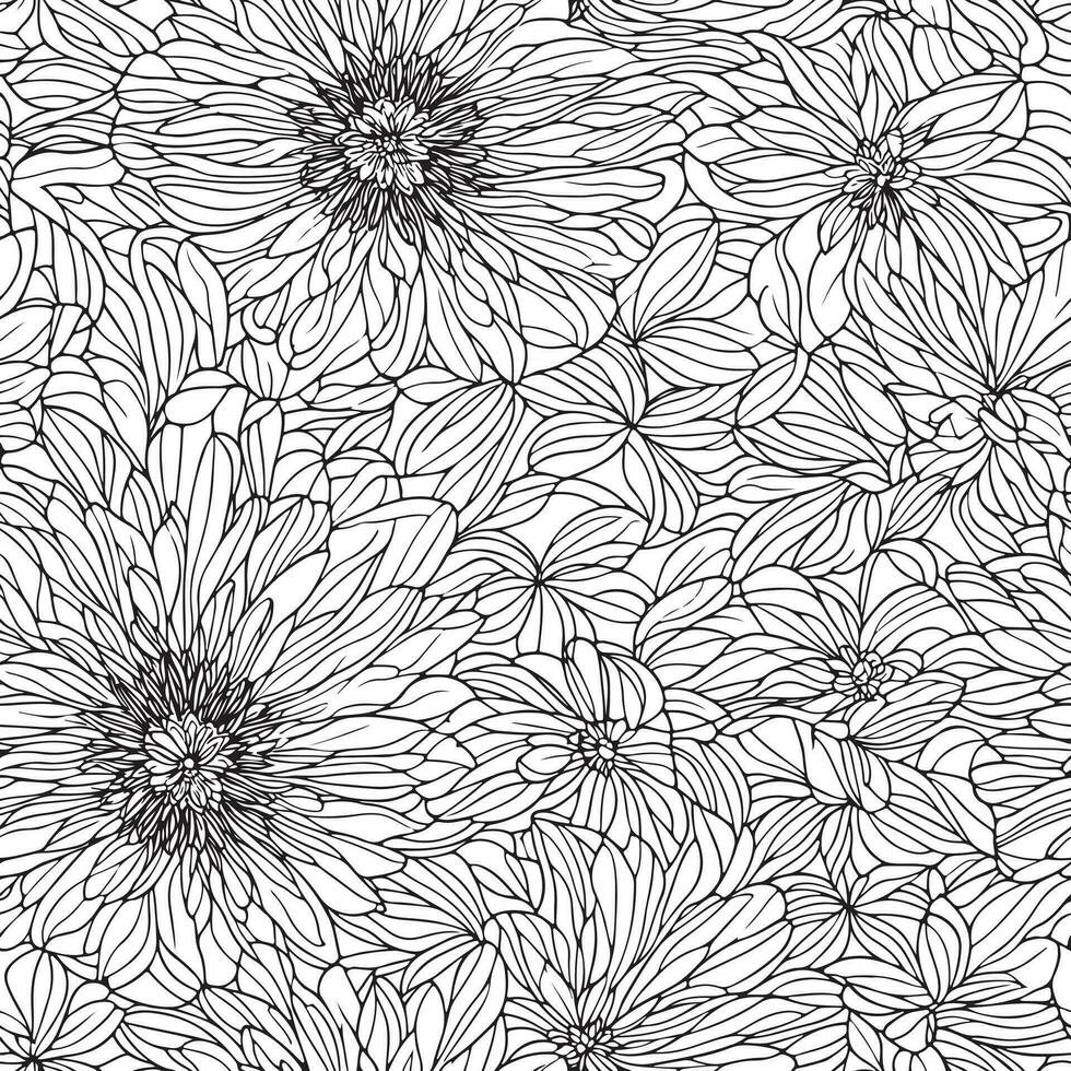 Floral Seamless Pattern Diagonal Flower Lines Pattern Background Flat