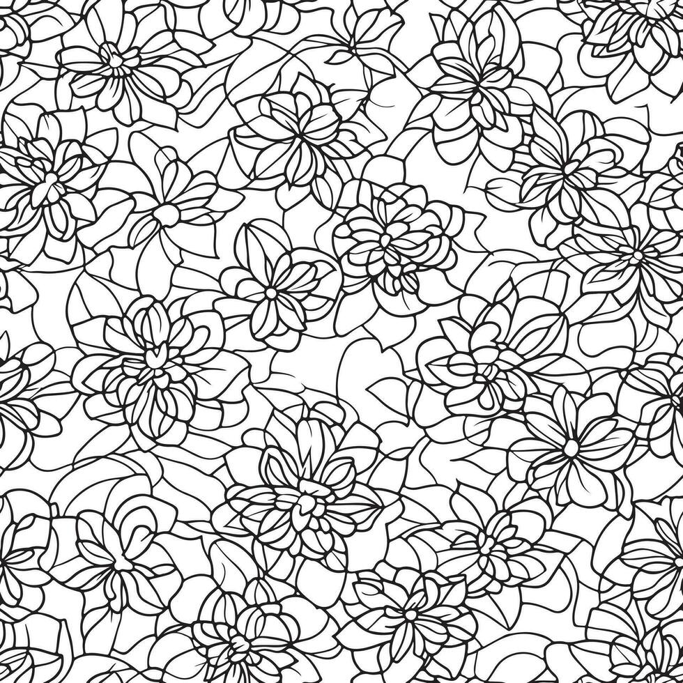 Floral Seamless Pattern Diagonal Flower Lines Pattern Background Flat