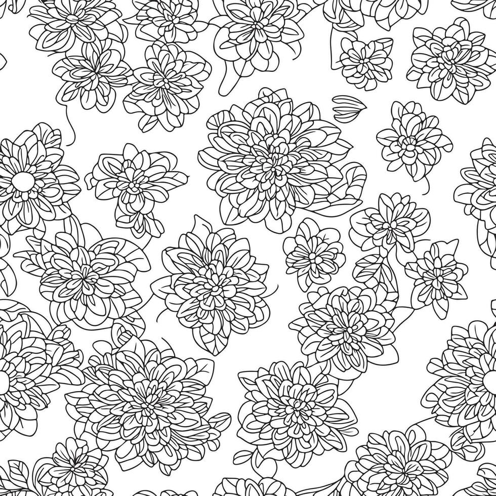 Floral Seamless Pattern Diagonal Flower Lines Pattern Background Flat