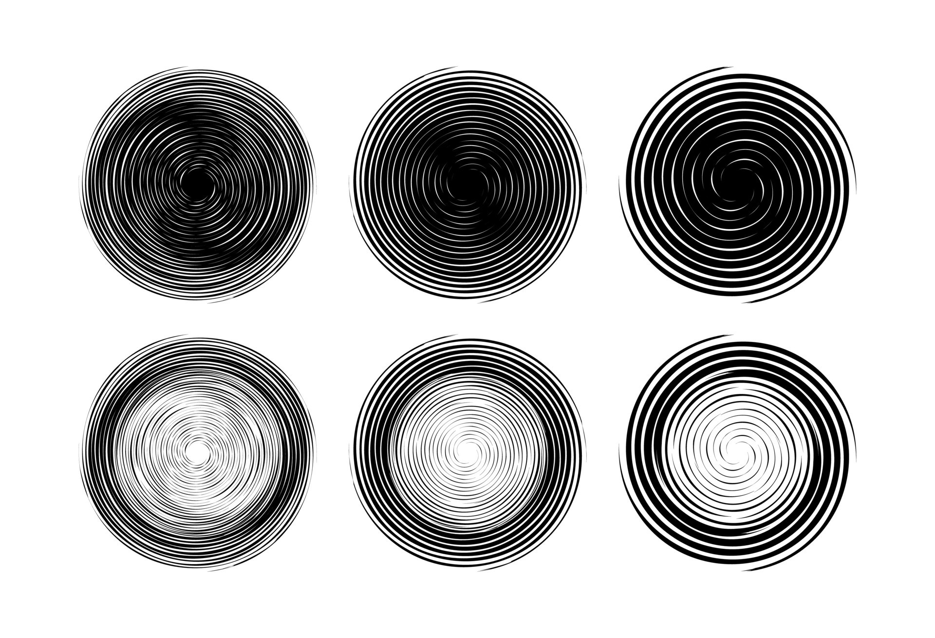 Set of abstract line sphere circle design vector. Detailed ring spiral ...